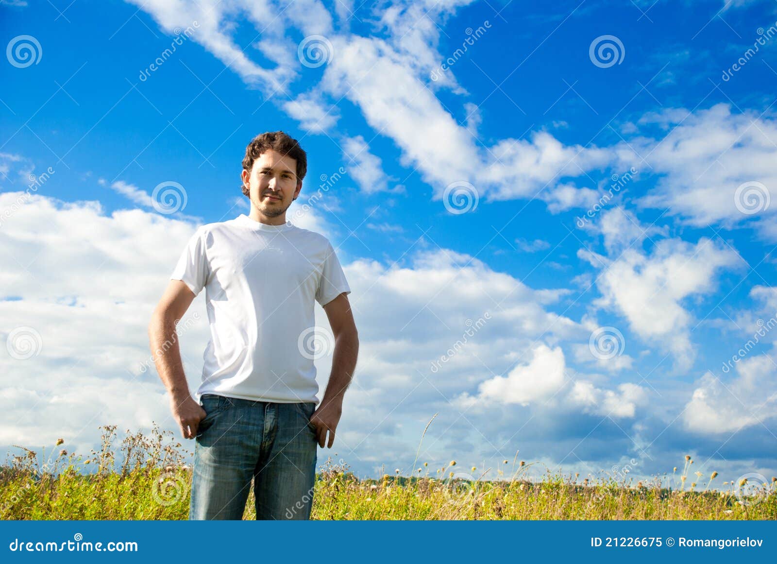 Man standing in a field stock image. Image of looking - 21226675