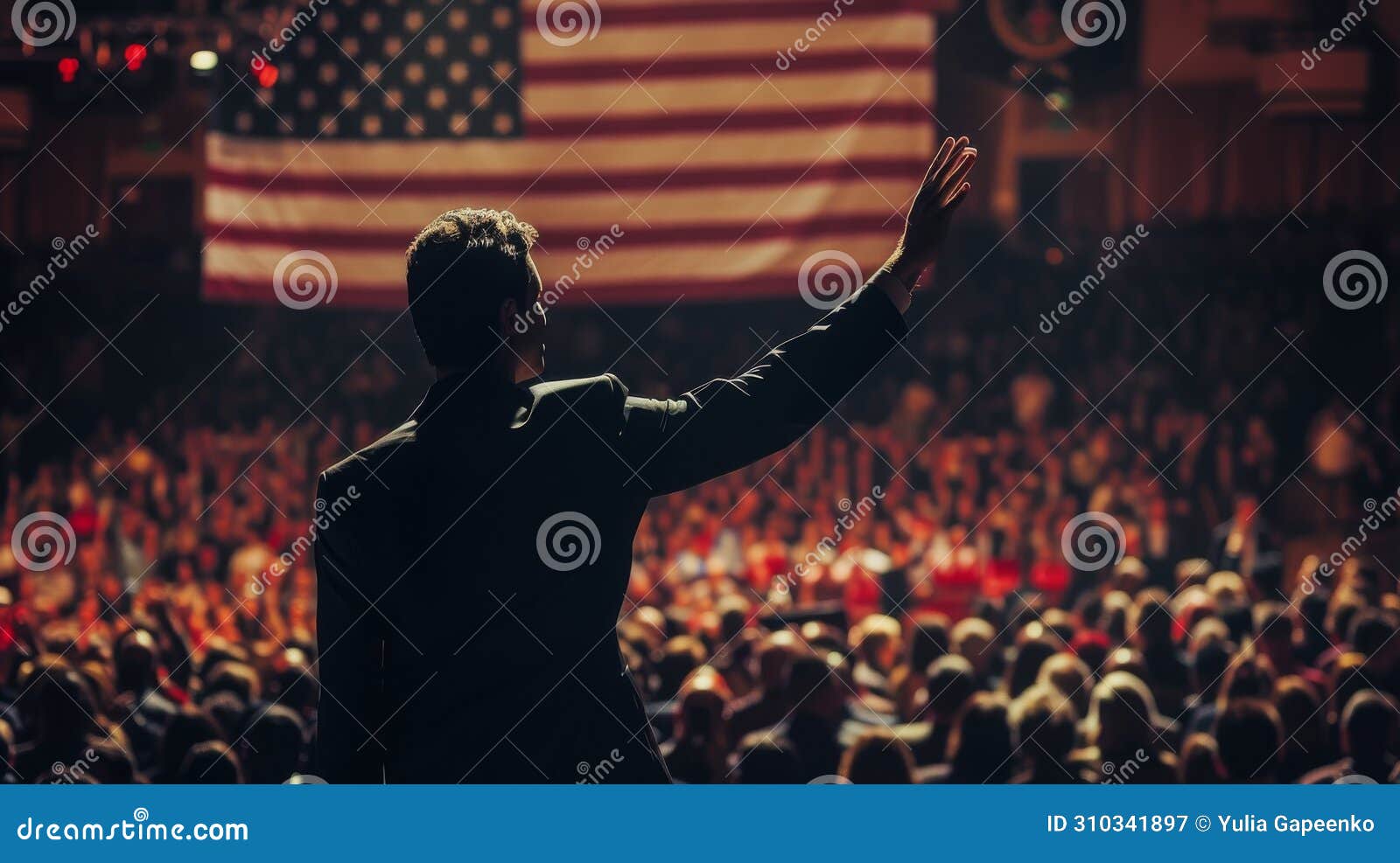 Man Standing in Front of Crowd Stock Image - Image of attentive, crowd ...