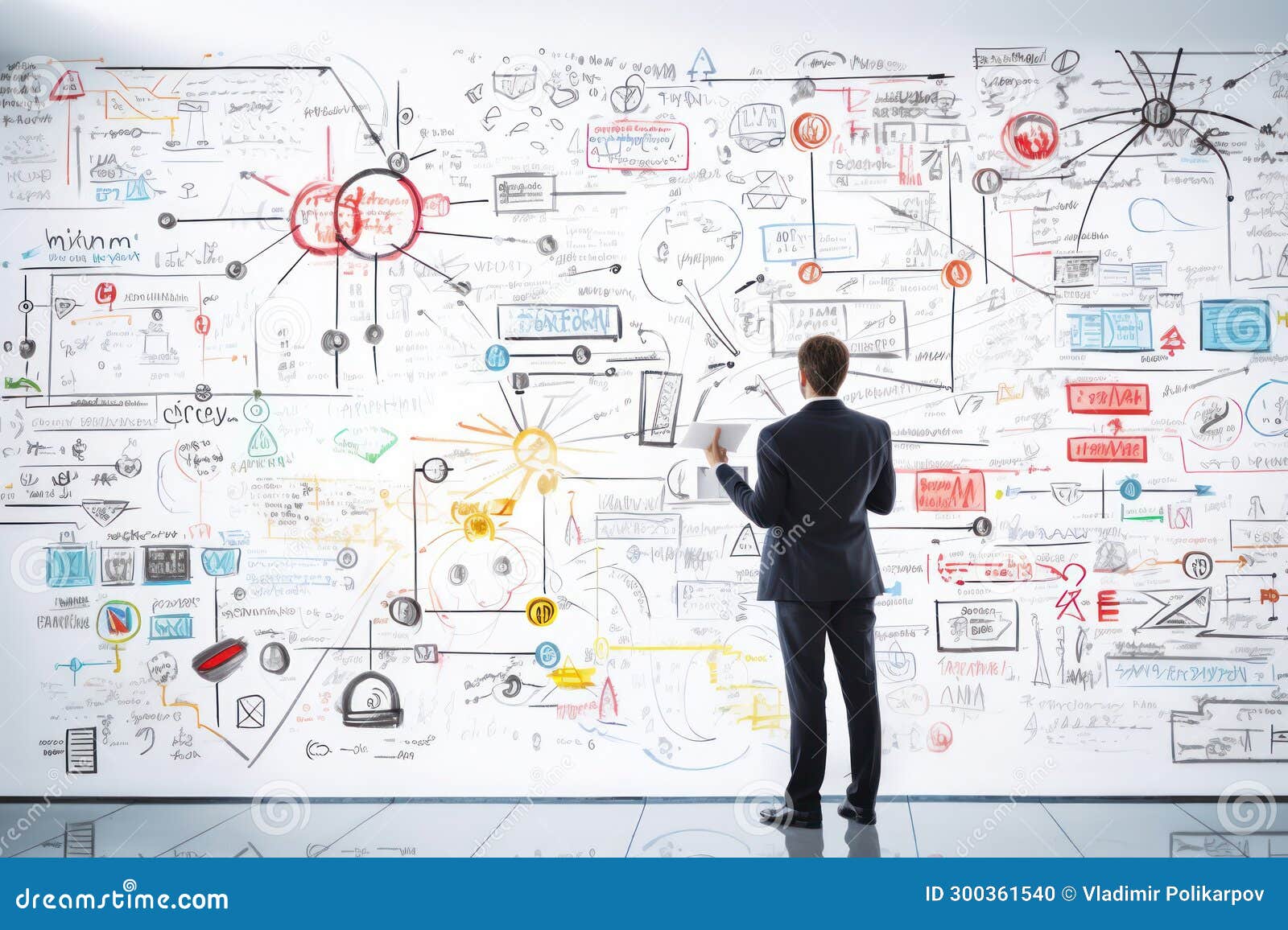 Man Standing in Front of Doodle-Covered Wall Stock Photo - Image of ...