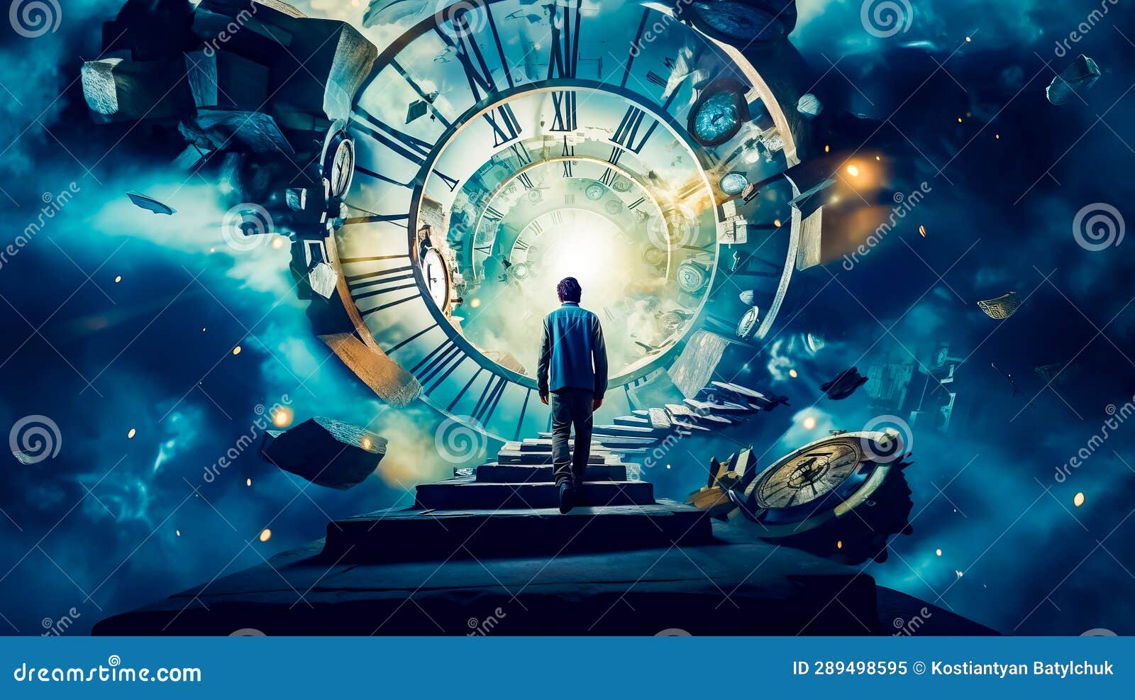 Man Standing in Front of Giant Clock in Room Filled with Clocks ...