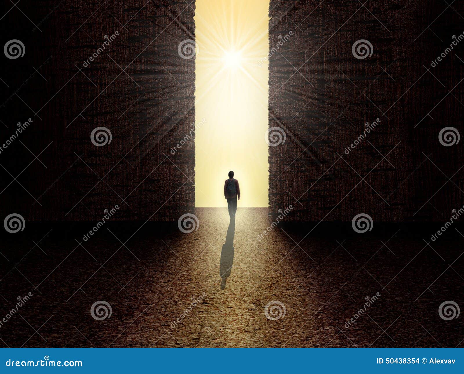 Man Standing in Front of the Light Stock Illustration - Illustration of ...