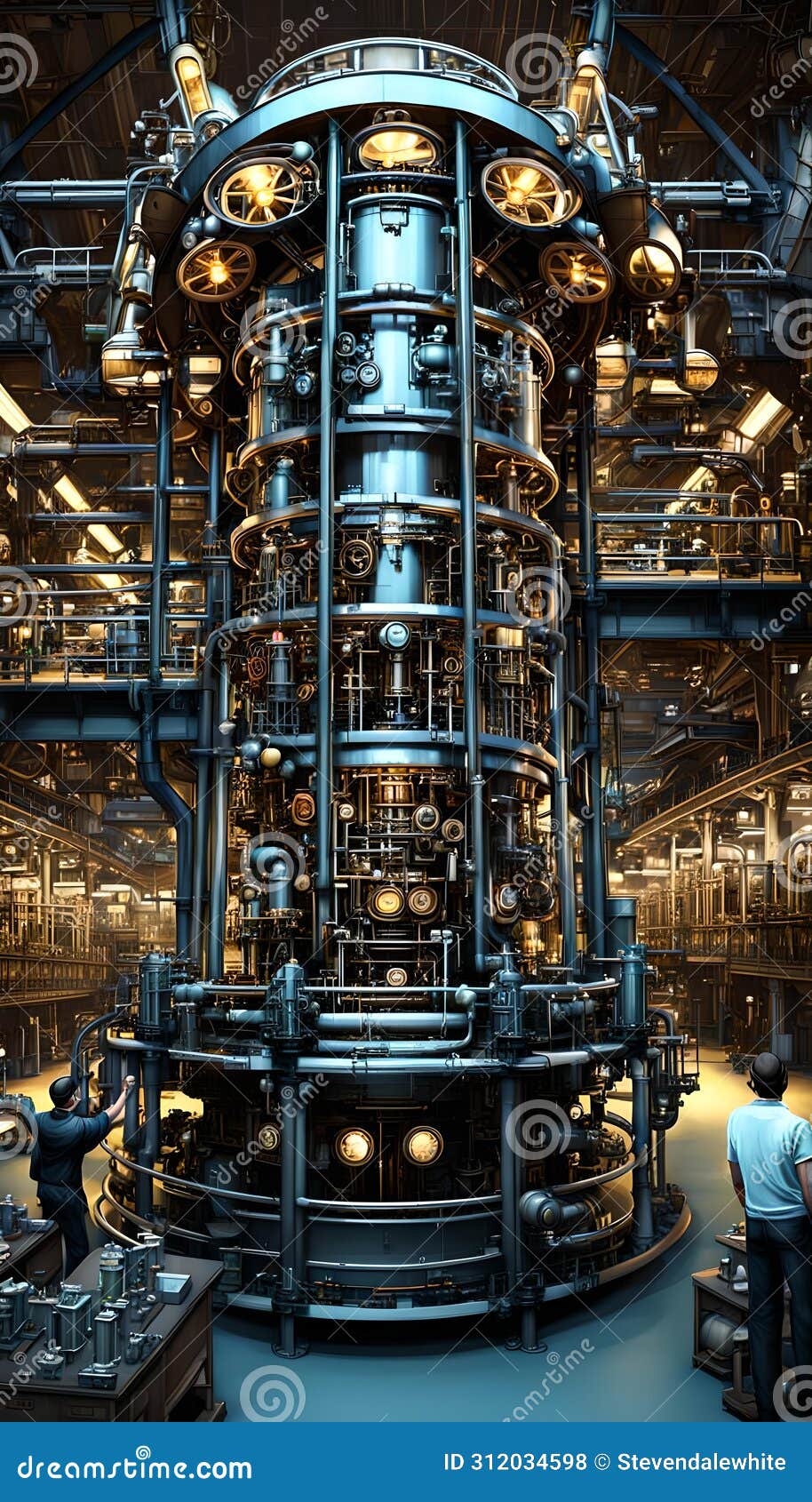 Man Standing in Front of Large Machine. Generative AI Stock ...