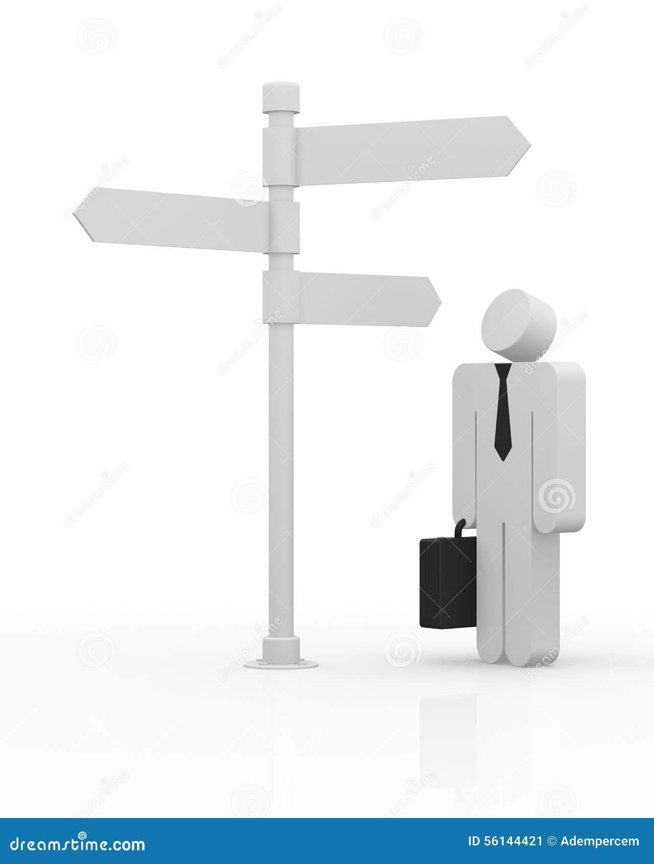 Man Standing in Front of a Road Signs Stock Illustration - Illustration ...