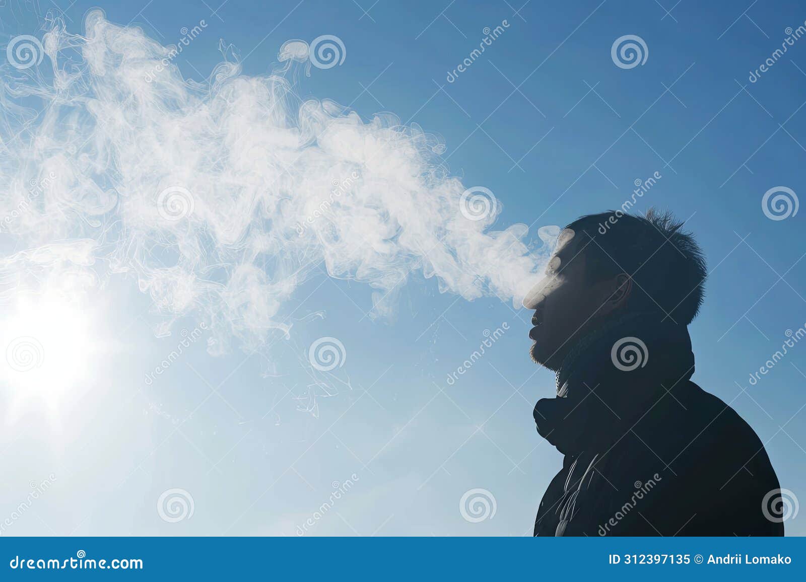 Man Standing in Front of Smoke Cloud Stock Image - Image of ...