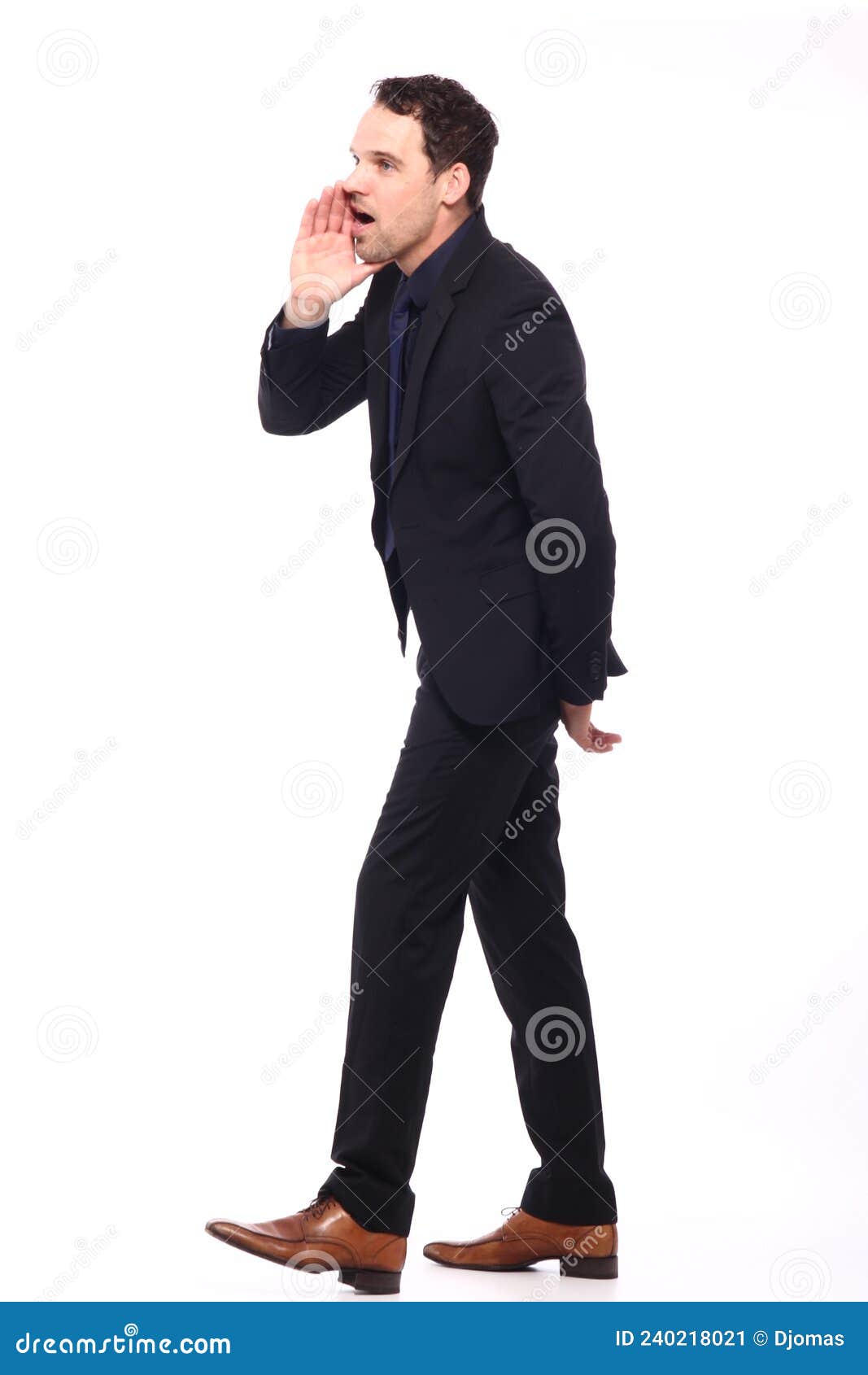 Man Standing in Front of a White Background Stock Image - Image of ...