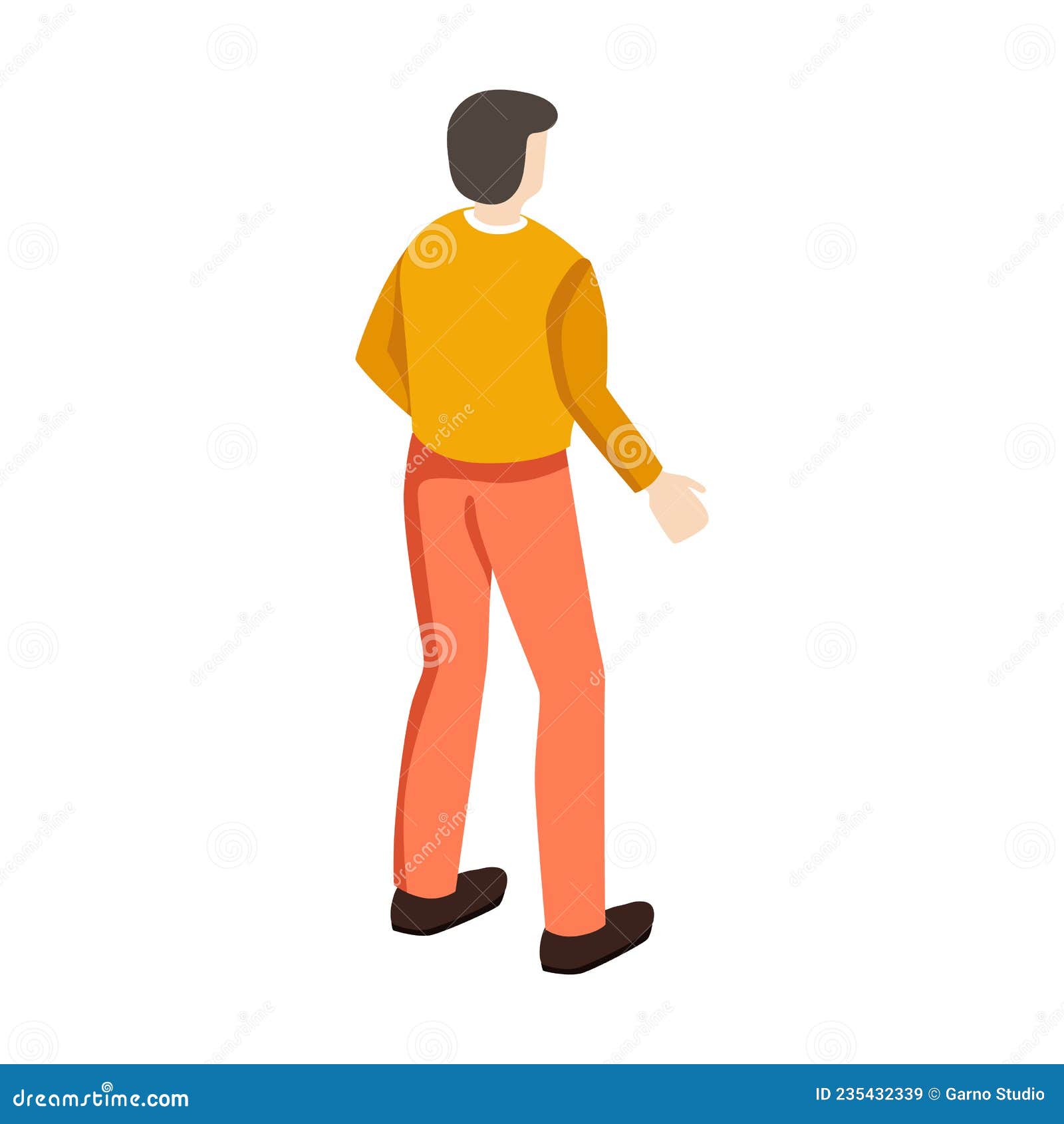Man Standing Full Length. Back View Stock Vector - Illustration of ...