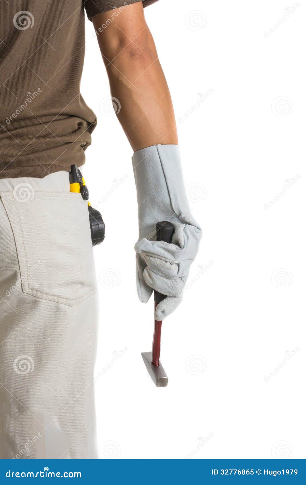 Man standing with hammer stock image. Image of tool, standing - 32776865