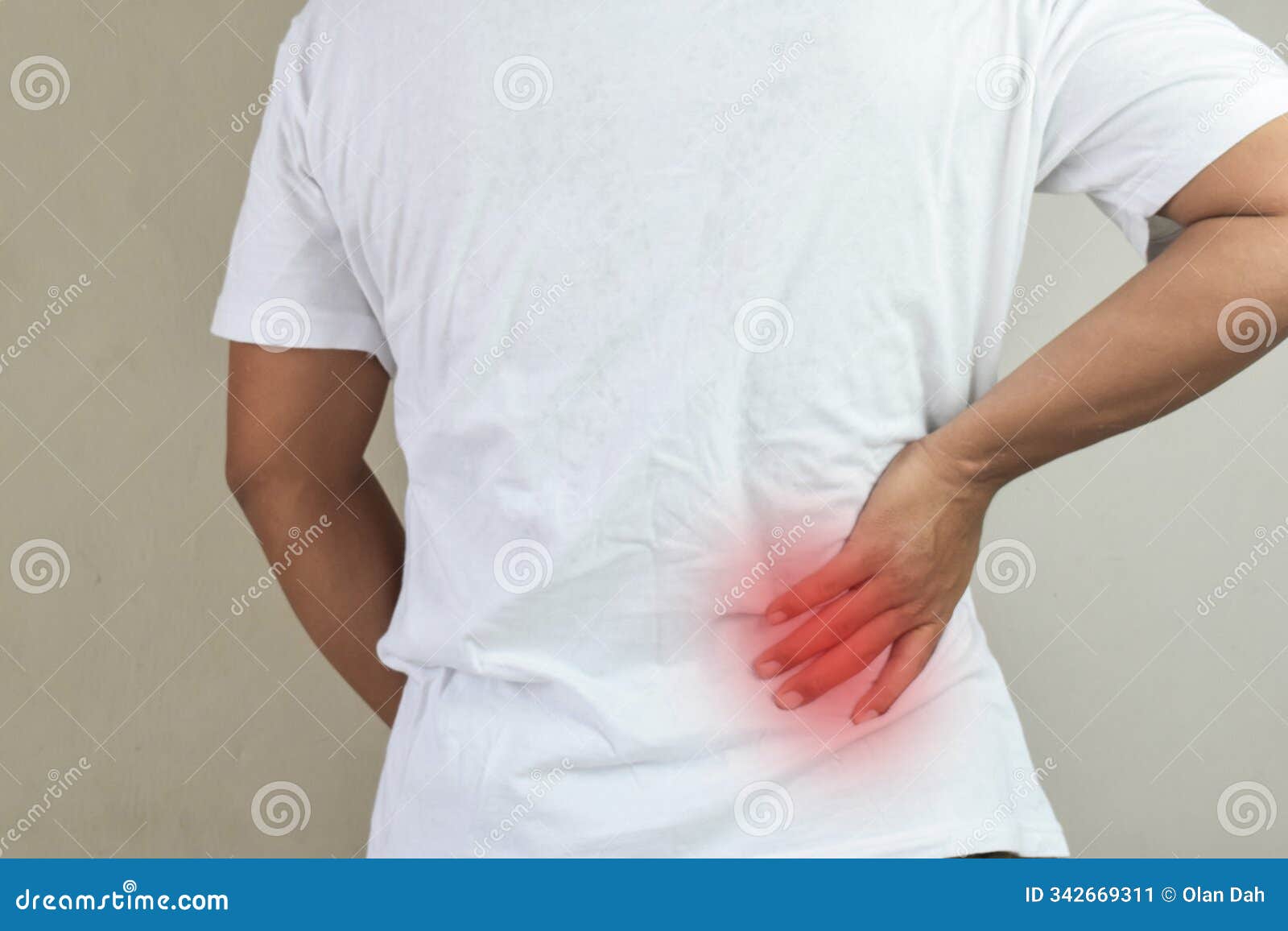 Man Standing with Hand Touching Her Back Having Back Pain Stock Image ...
