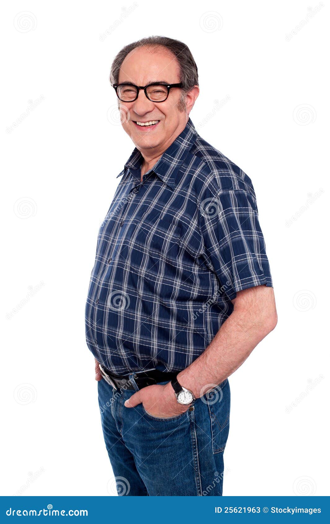 Man Standing with Hands in Jeans Pocket Stock Image - Image of ...