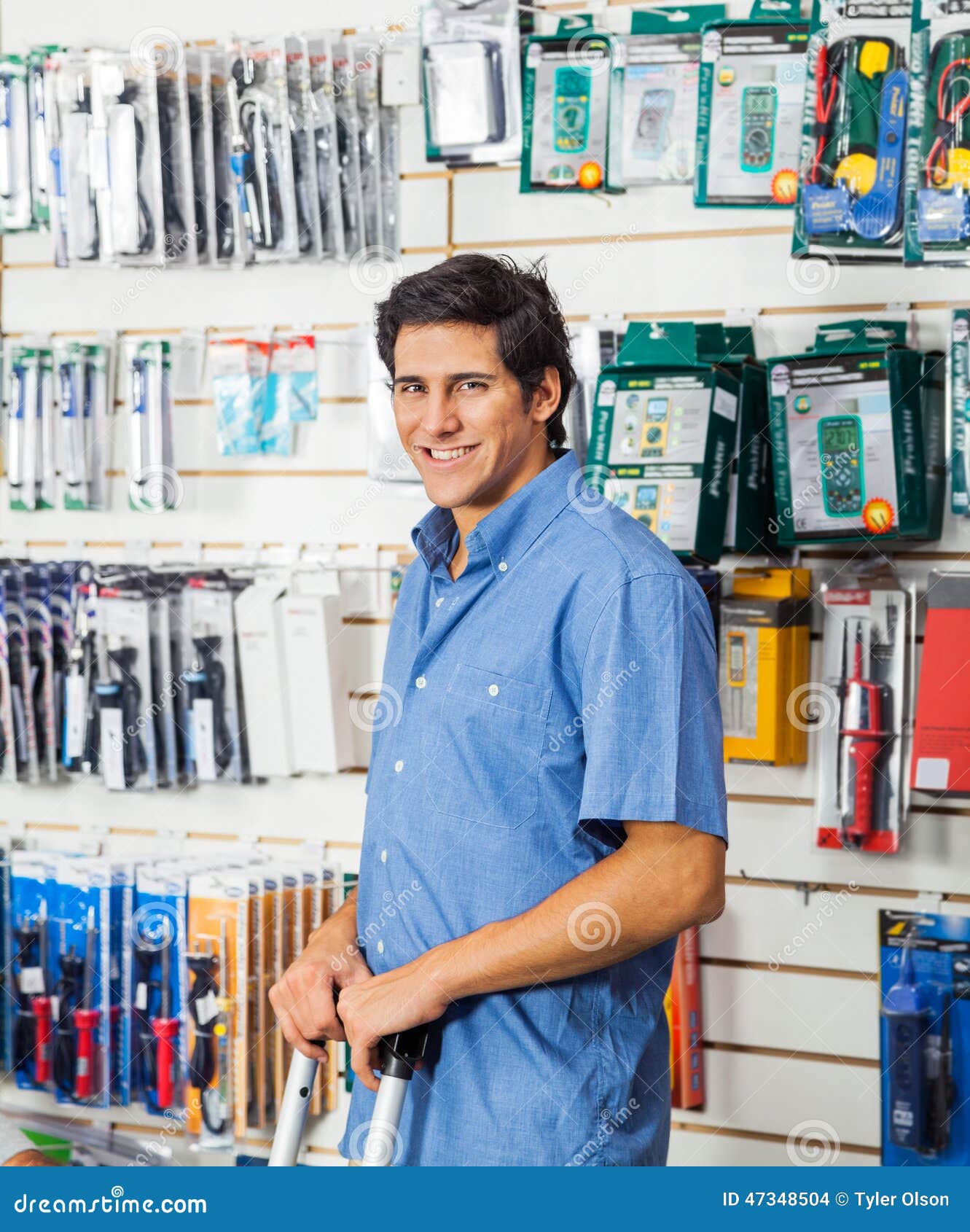 Man Standing in Hardware Store Stock Photo - Image of retail, hardware ...