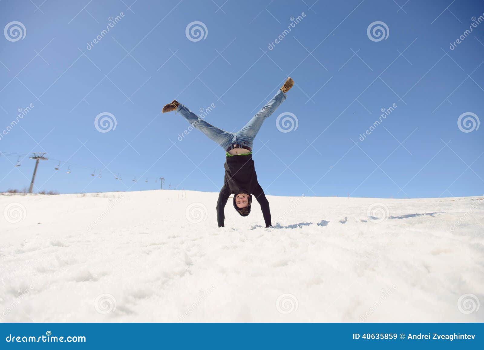 Man Standing Head Over Heels Stock Image - Image of people, portrait ...