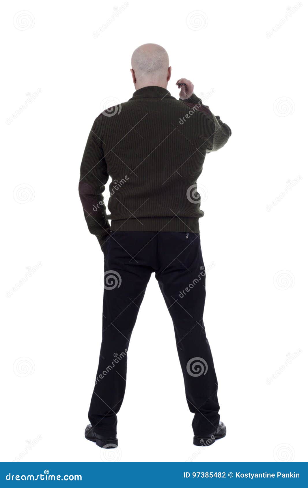 Man Standing with His Back To the Camera Stock Photo - Image of hand ...