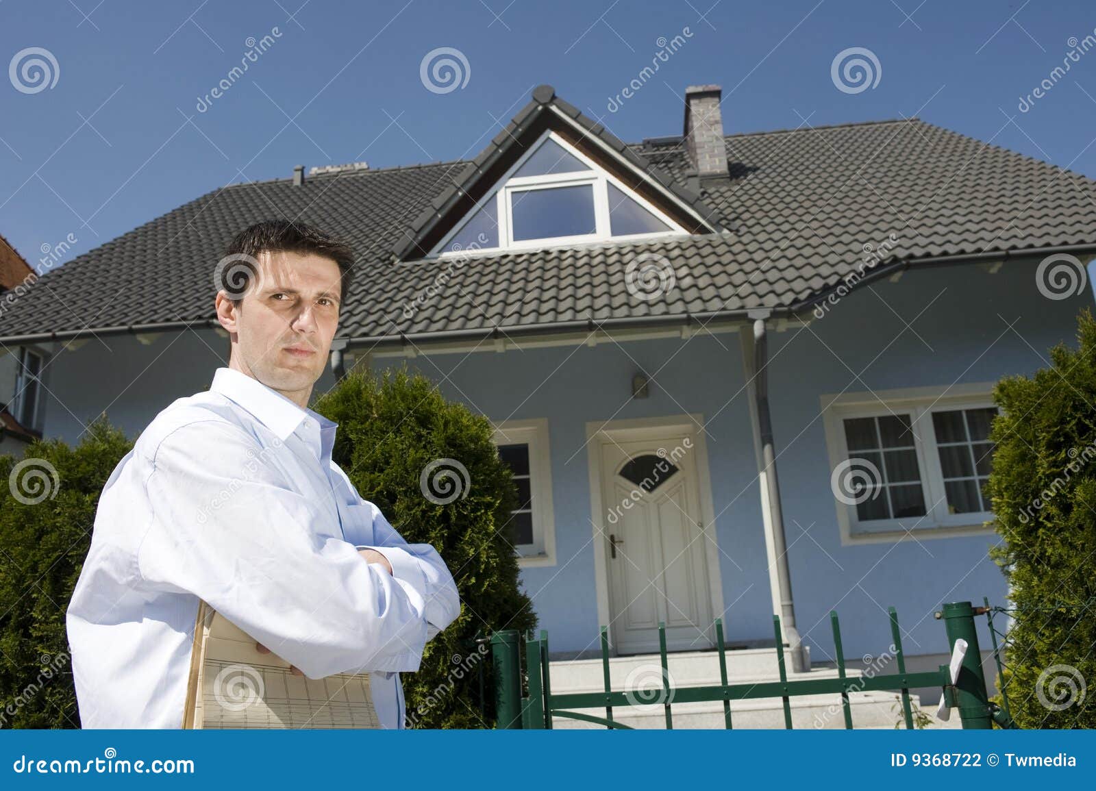 Man Standing before the House Stock Photo - Image of sale, outdoor: 9368722