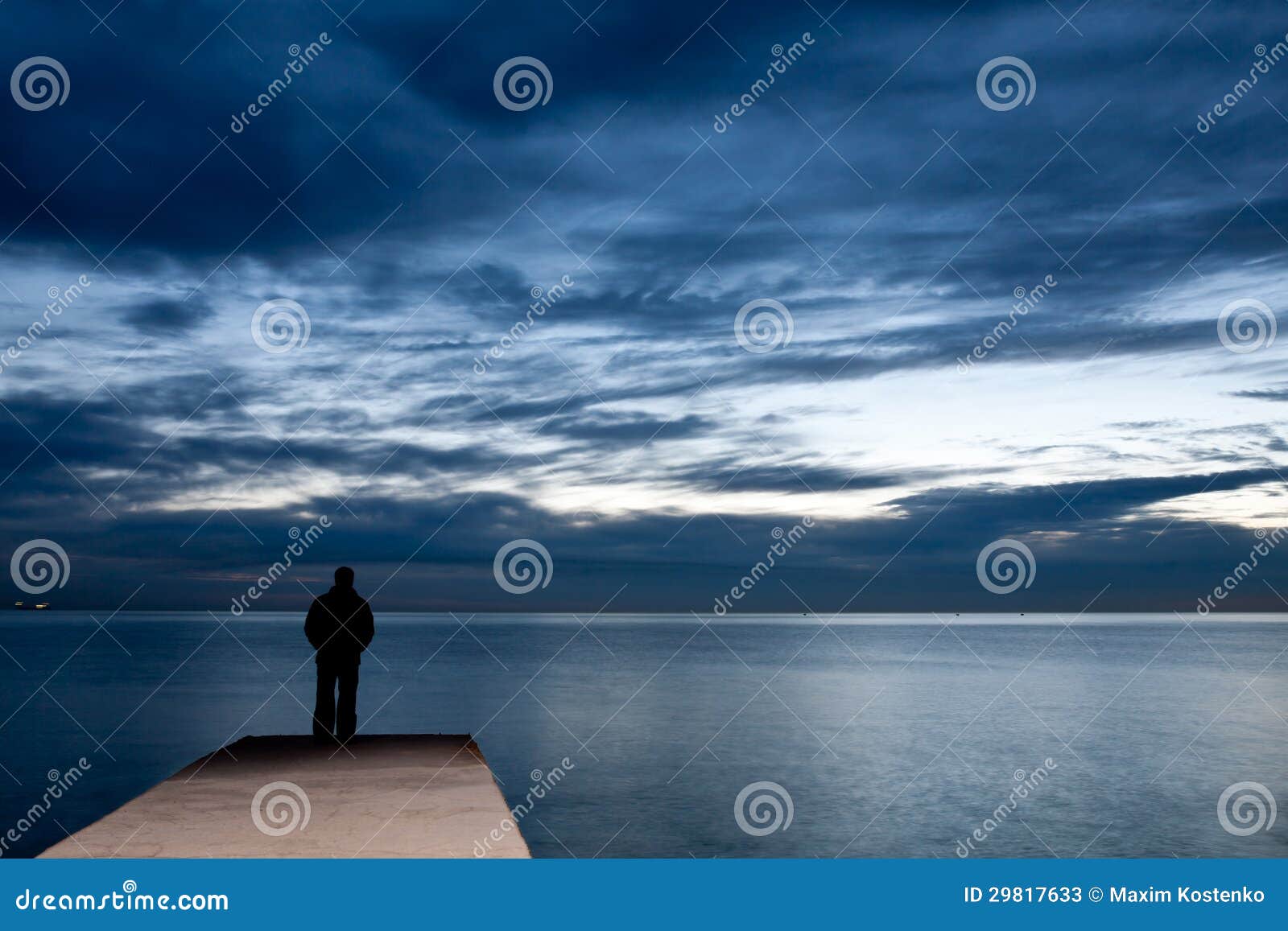 Man is standing on a jetty stock image. Image of pier - 29817633
