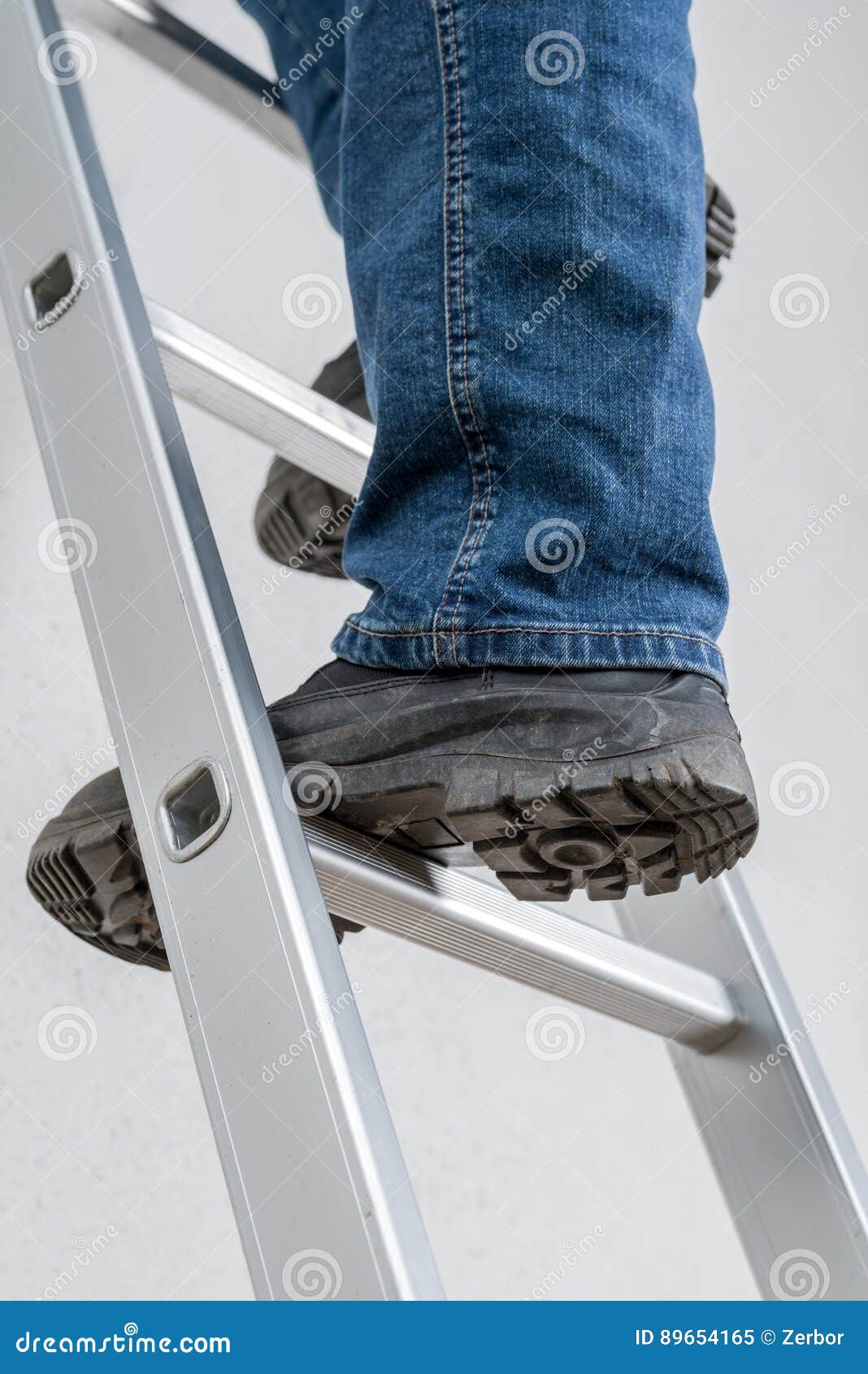 Man standing on a ladder stock image. Image of ladder - 89654165