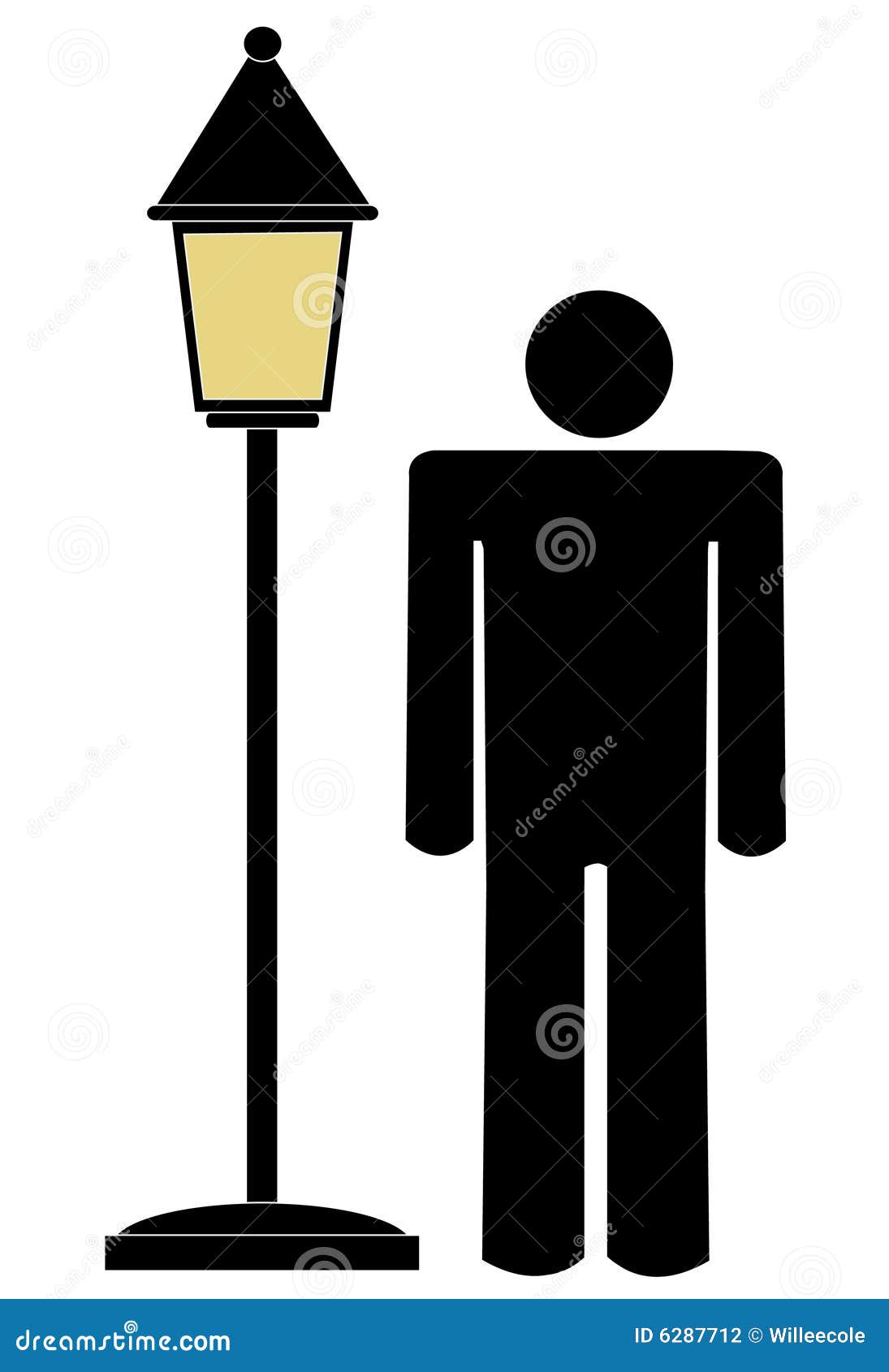 Man standing by lamp post stock vector. Illustration of road - 6287712