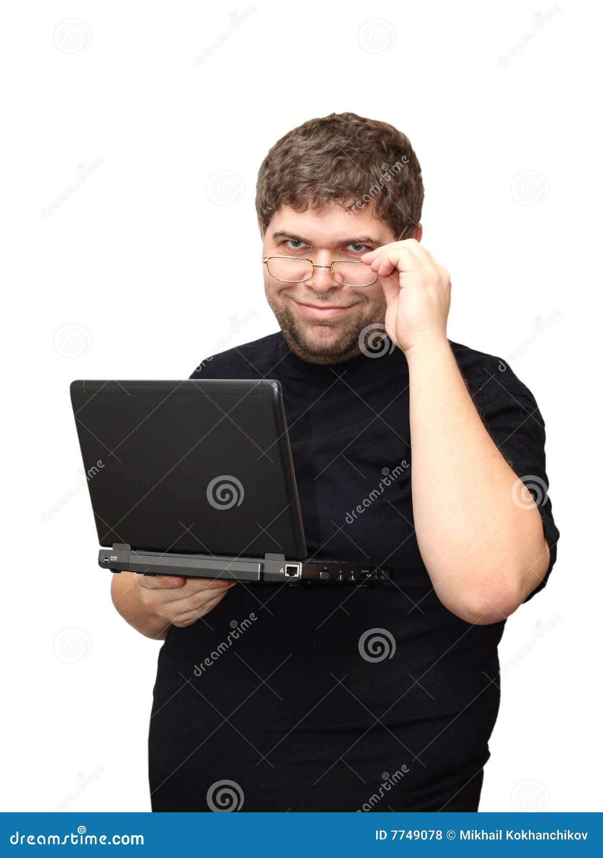 Man standing with laptop stock photo. Image of laptop - 7749078