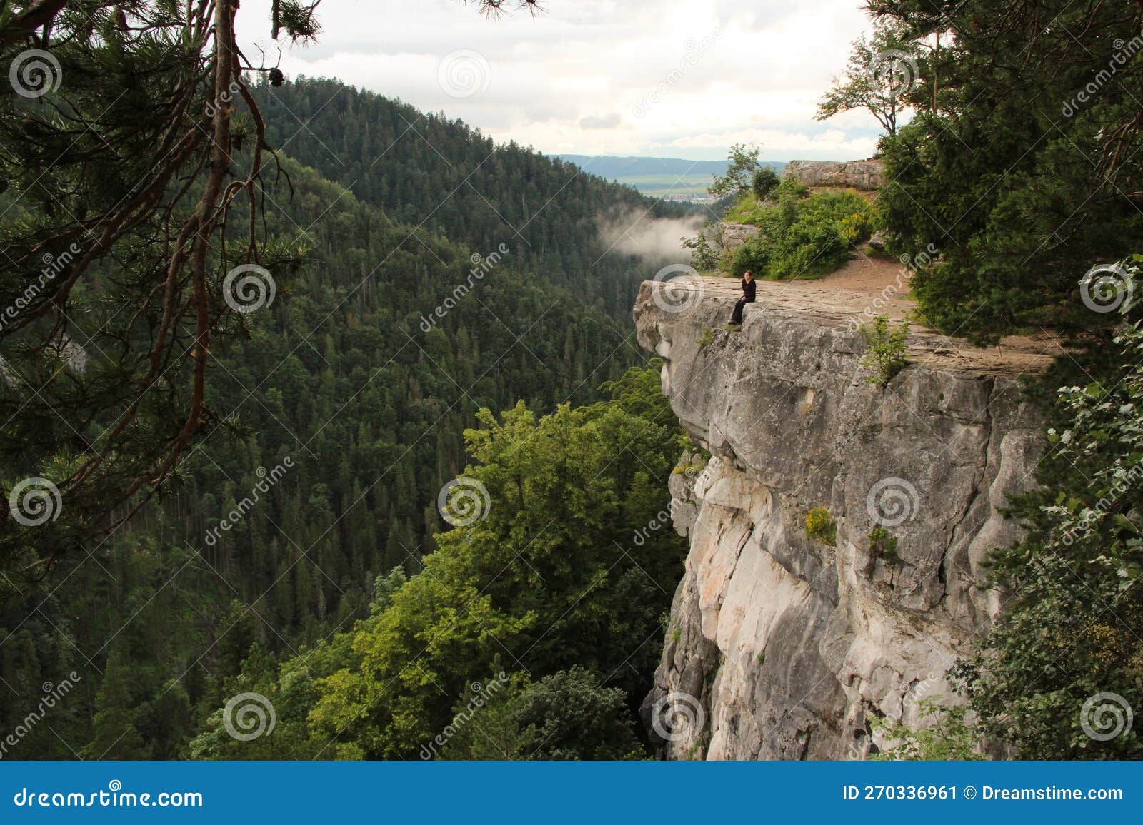 A Man Standing on a Ledge Just Above the Abyss Stock Image - Image of ...