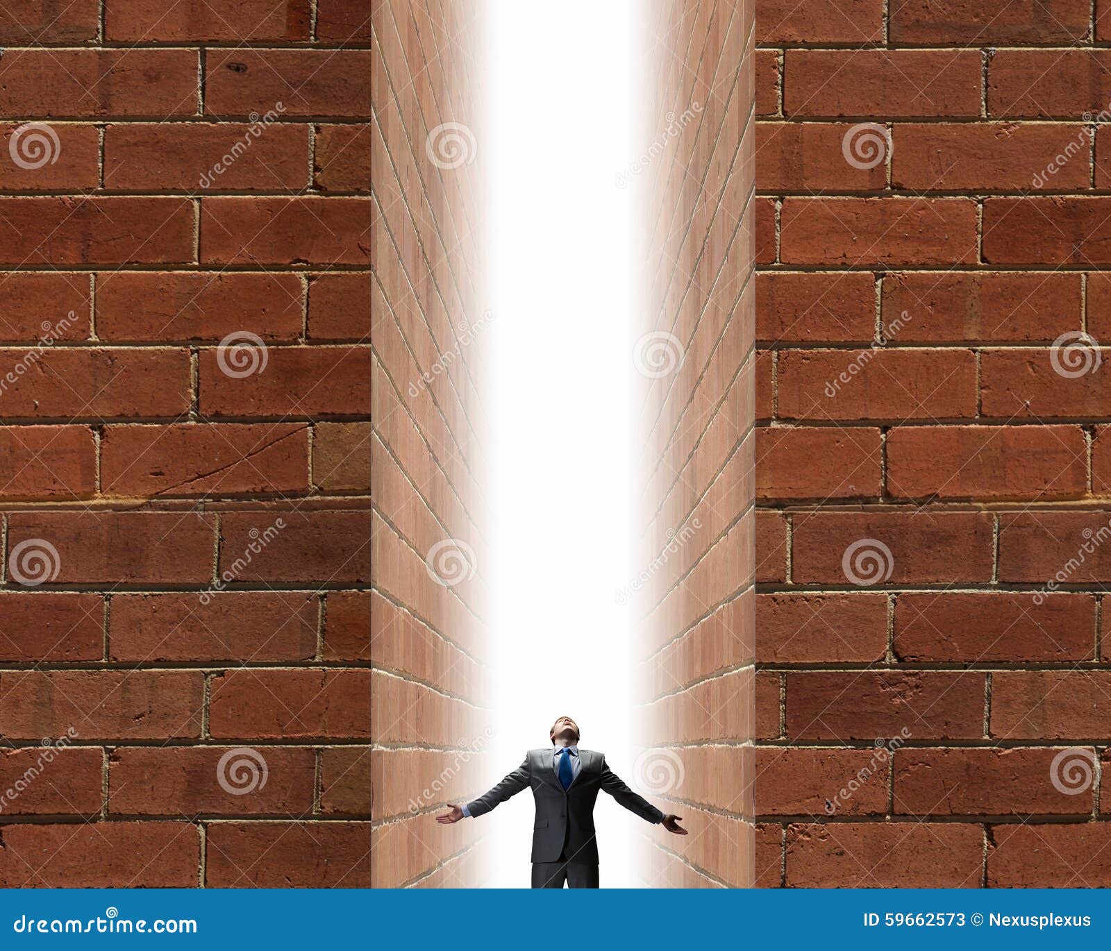 Man standing in light stock image. Image of chance, career - 59662573