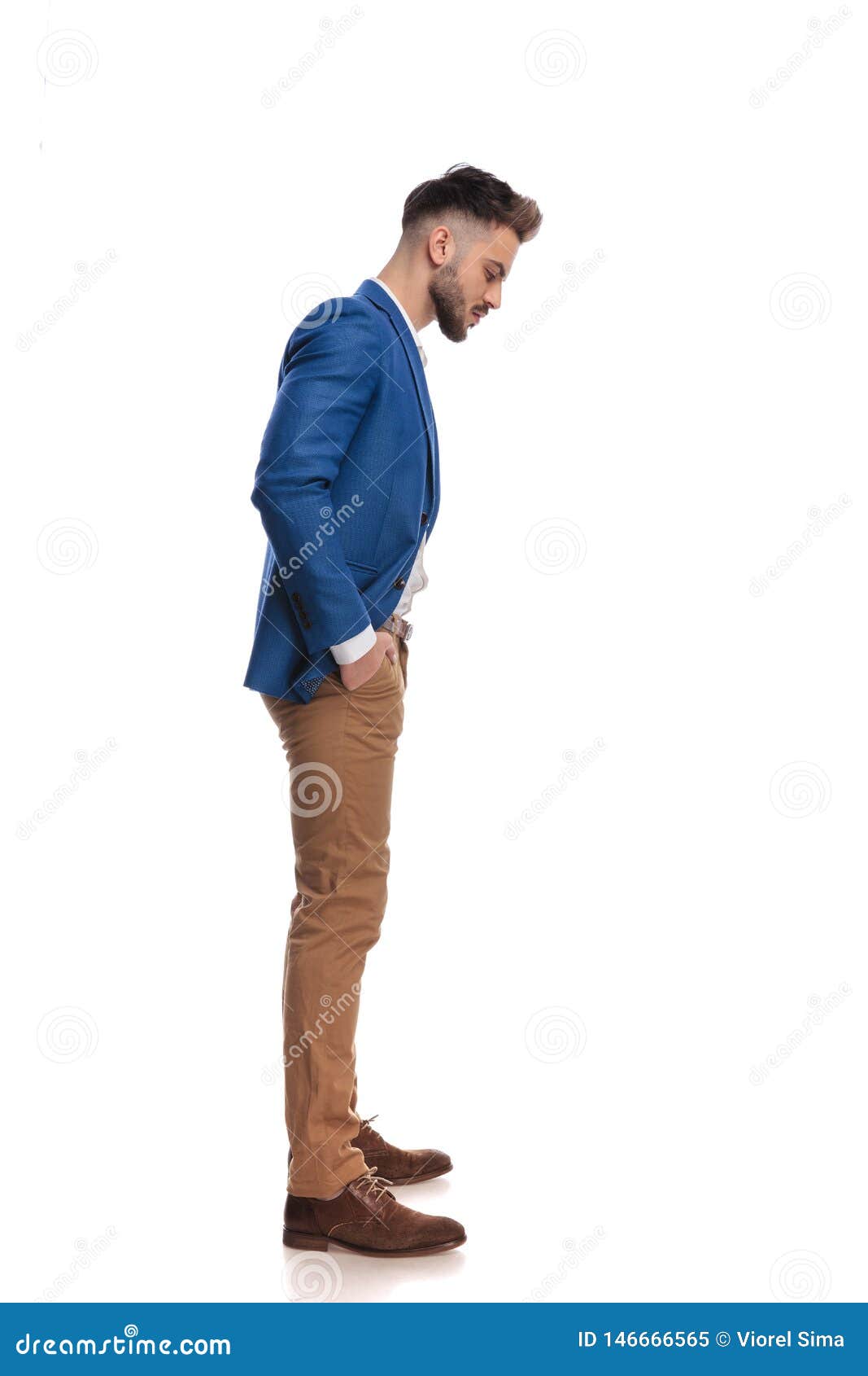 Person Standing Sideways Looking Down
