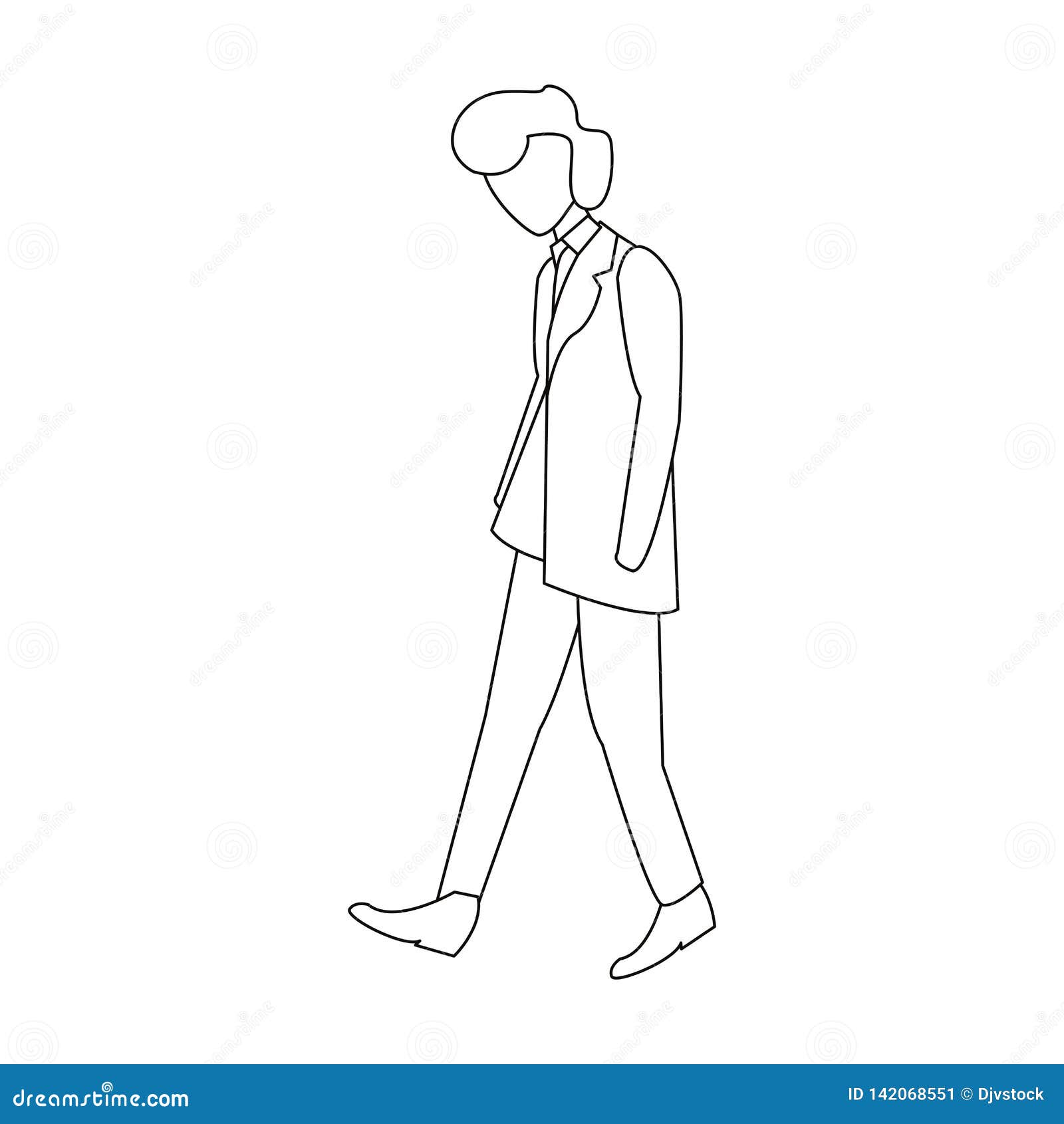 Man standing linear stock vector. Illustration of body - 142068551
