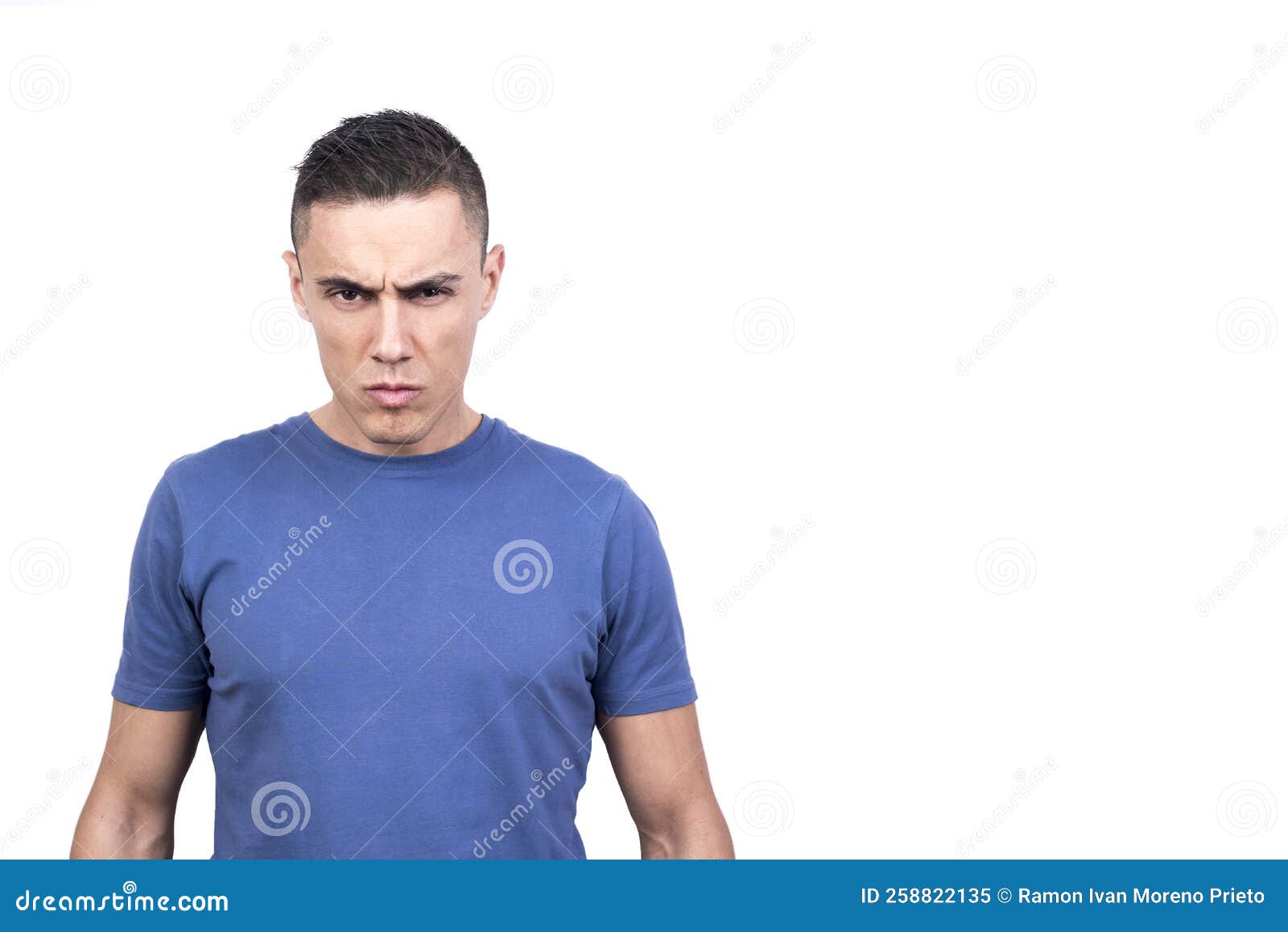 Man Standing Looking at Camera with Serious and Confrontational ...