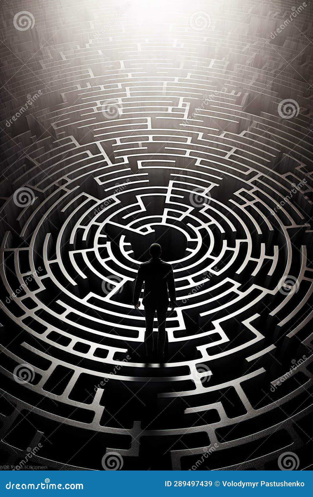 Man Standing in Maze in the Middle of Room. Generative AI Stock ...