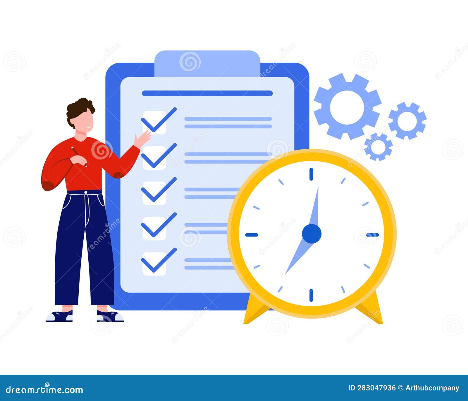 Man Standing Near Checklist and Checking Work Progress. Planning and ...