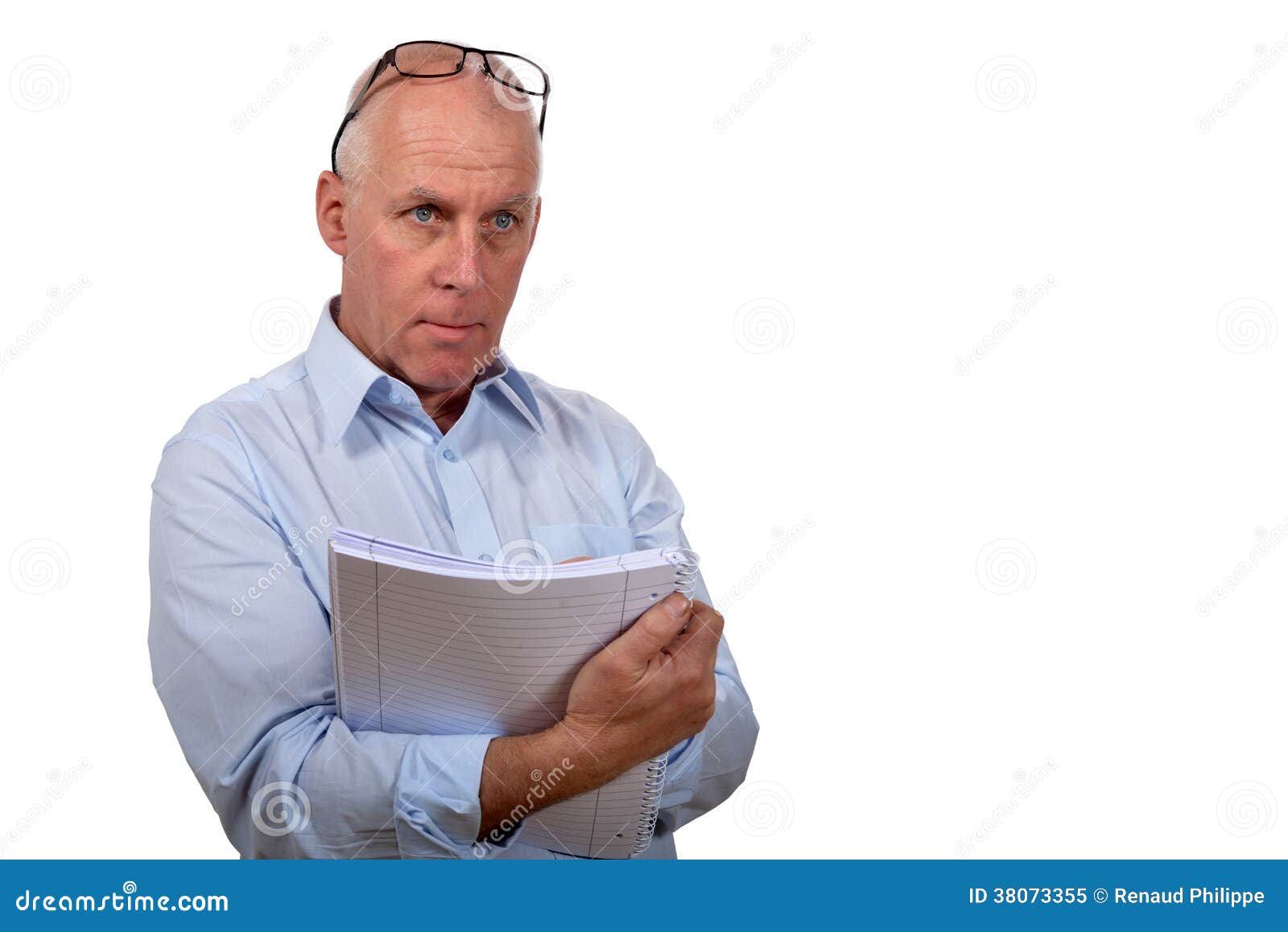 Man Standing with a Notebook Stock Image - Image of businessman ...
