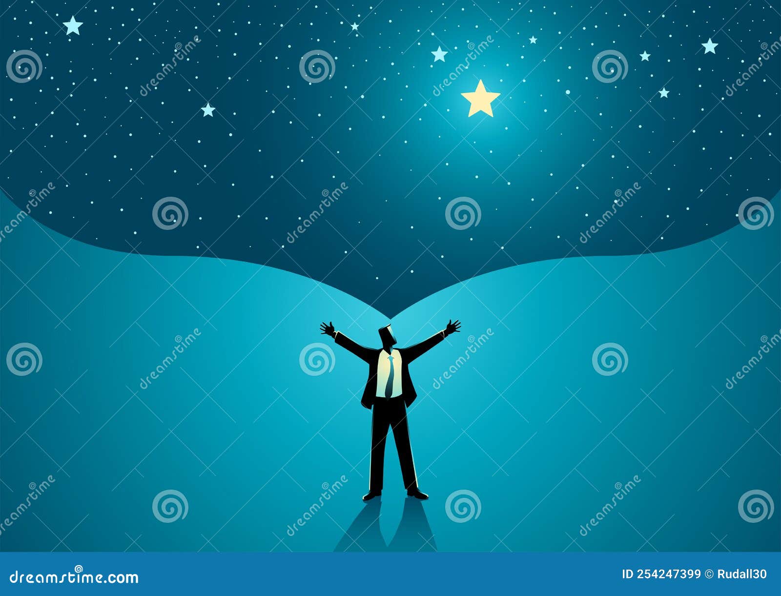 Man with Big Dream stock vector. Illustration of inspiration - 254247399