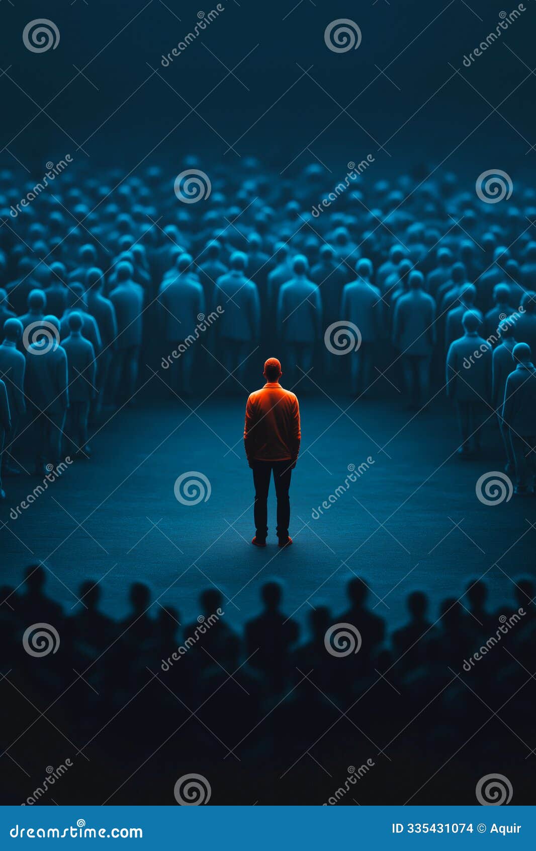 Man Standing Out of Crowd. Individuality. Think Different Stock ...