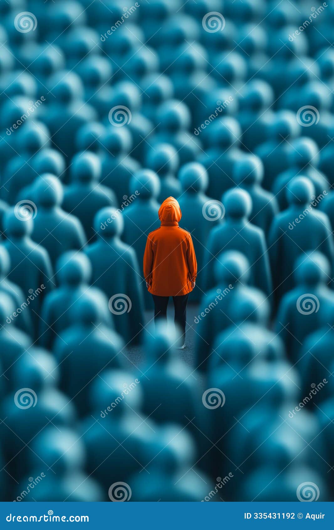 Man Standing Out of Crowd. Individuality. Think Different Stock ...
