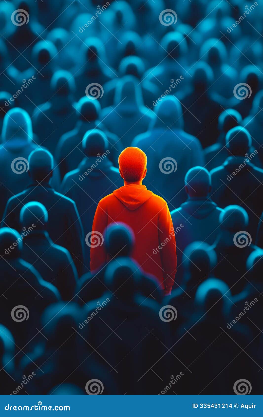 Man Standing Out of Crowd. Individuality. Think Different Stock ...