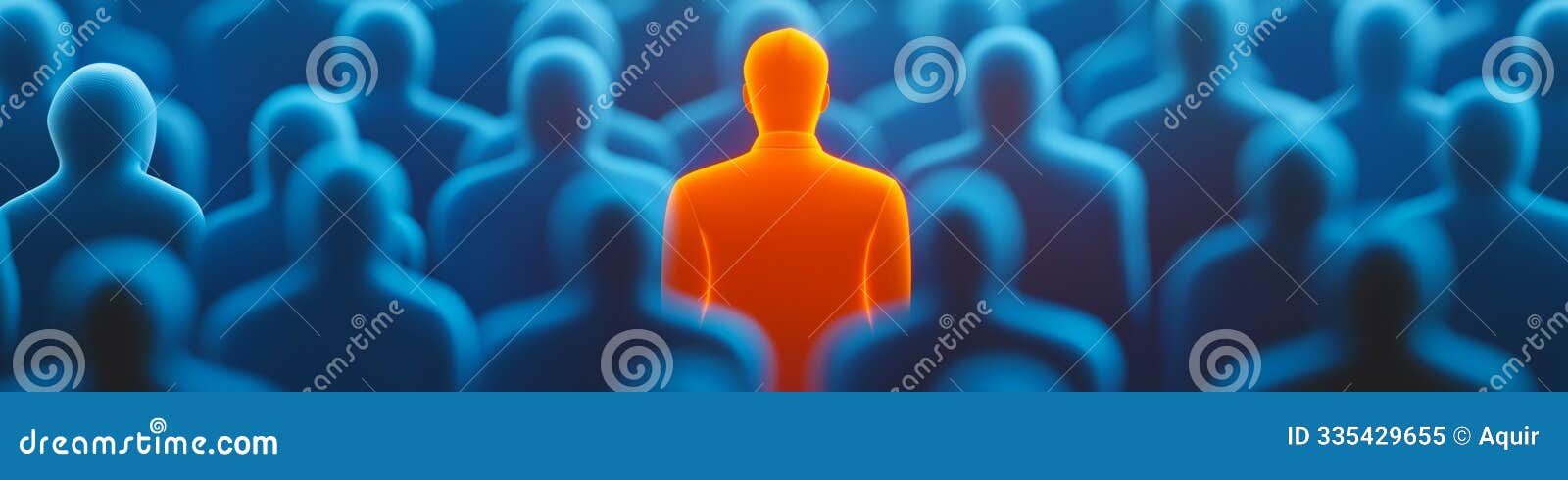 Man Standing Out of Crowd. Individuality. Think Different Stock ...