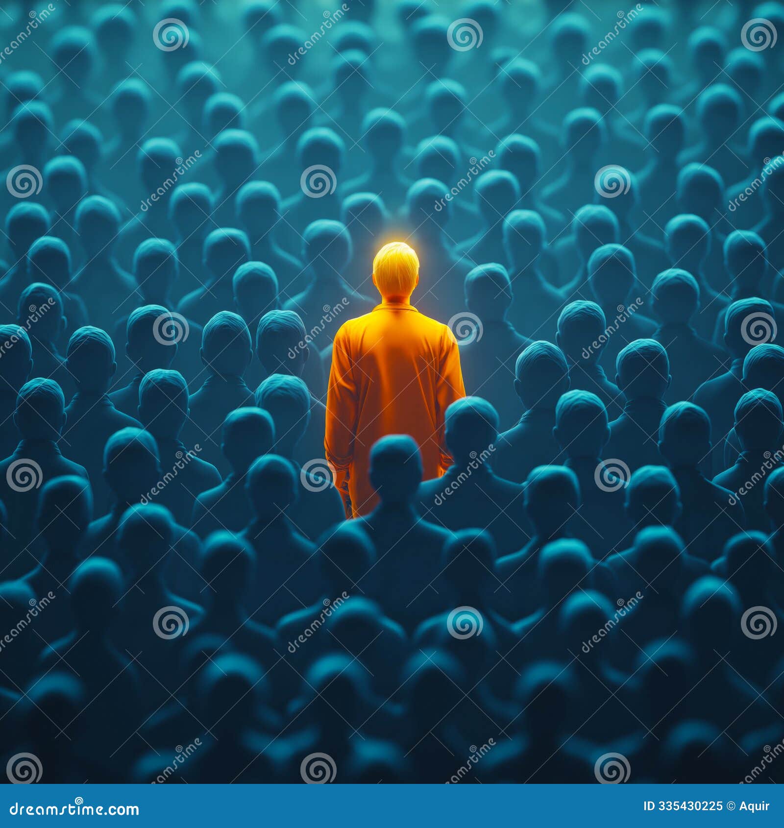 Man Standing Out of Crowd. Individuality. Think Different Stock ...