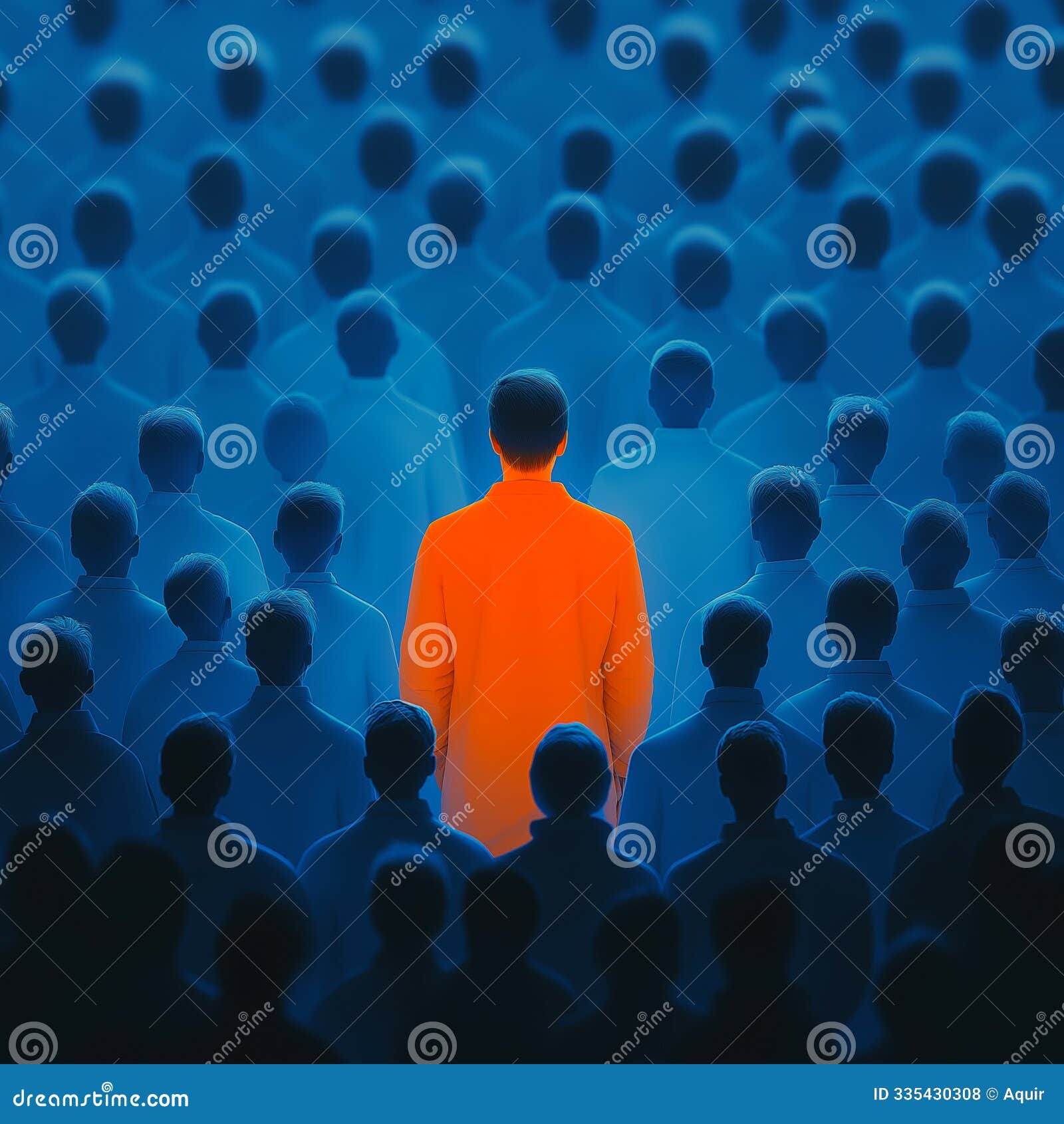 Man Standing Out of Crowd. Individuality. Think Different Stock ...