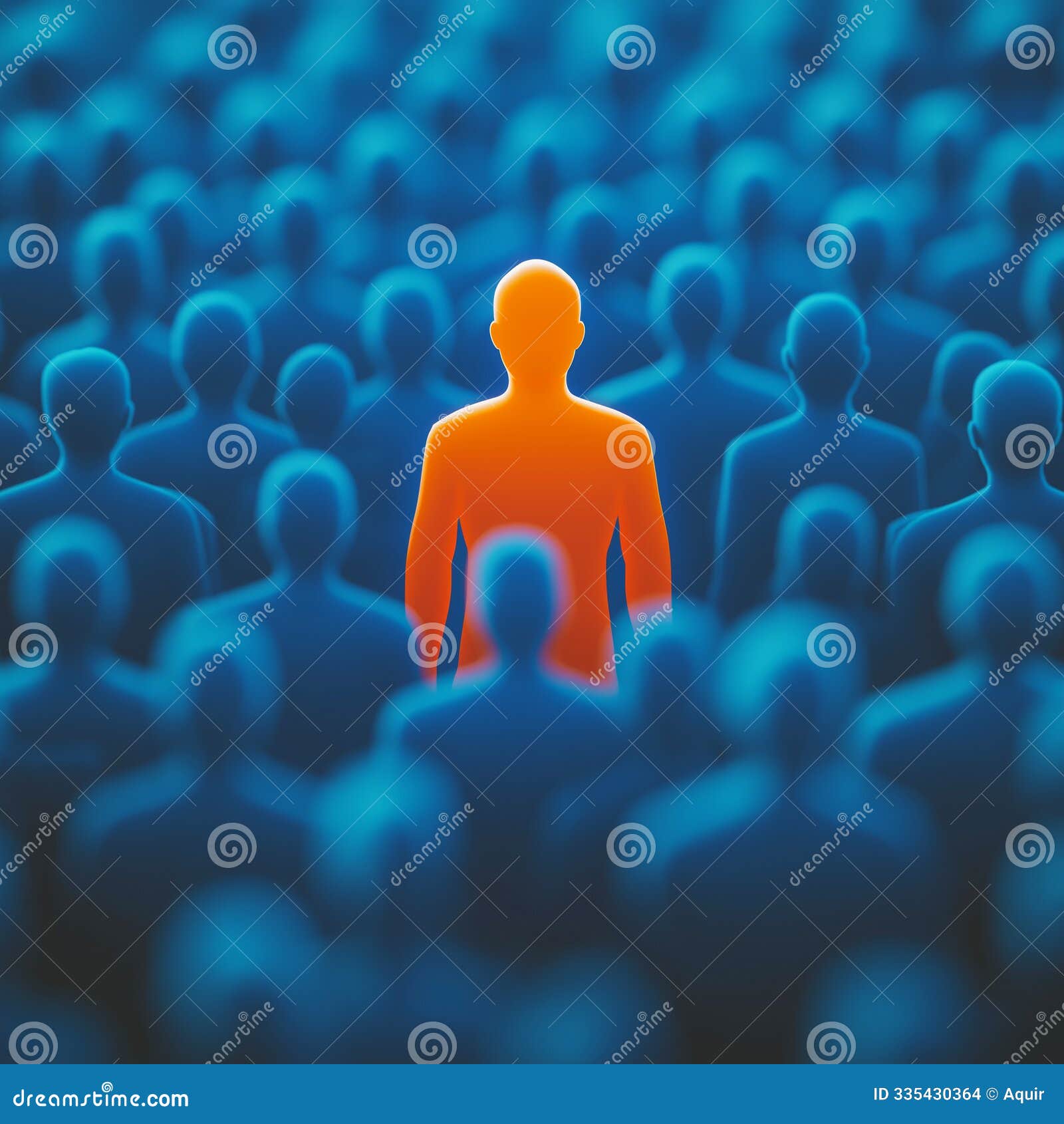 Man Standing Out of Crowd. Individuality. Think Different Stock ...