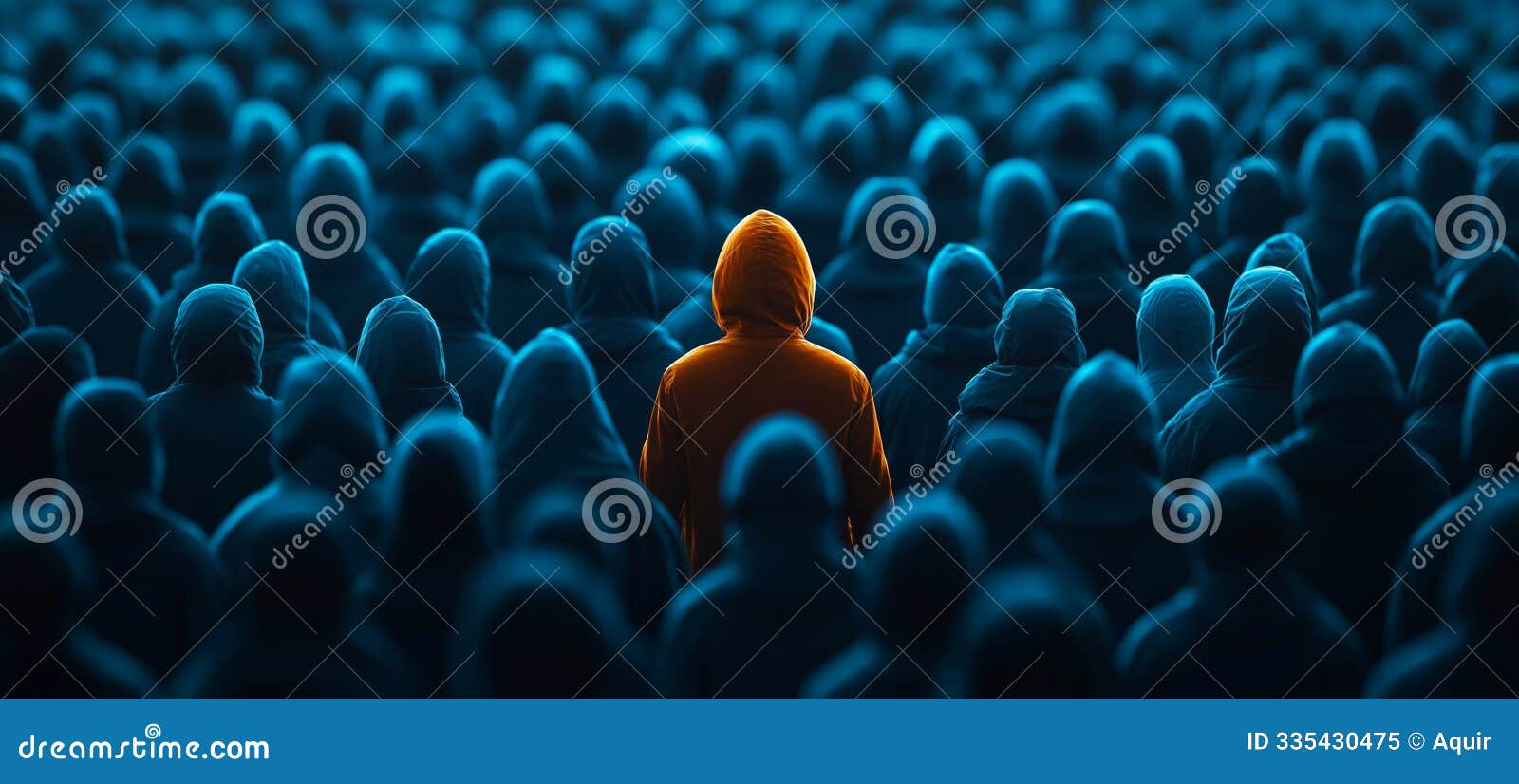 Man Standing Out of Crowd. Individuality. Think Different Stock ...
