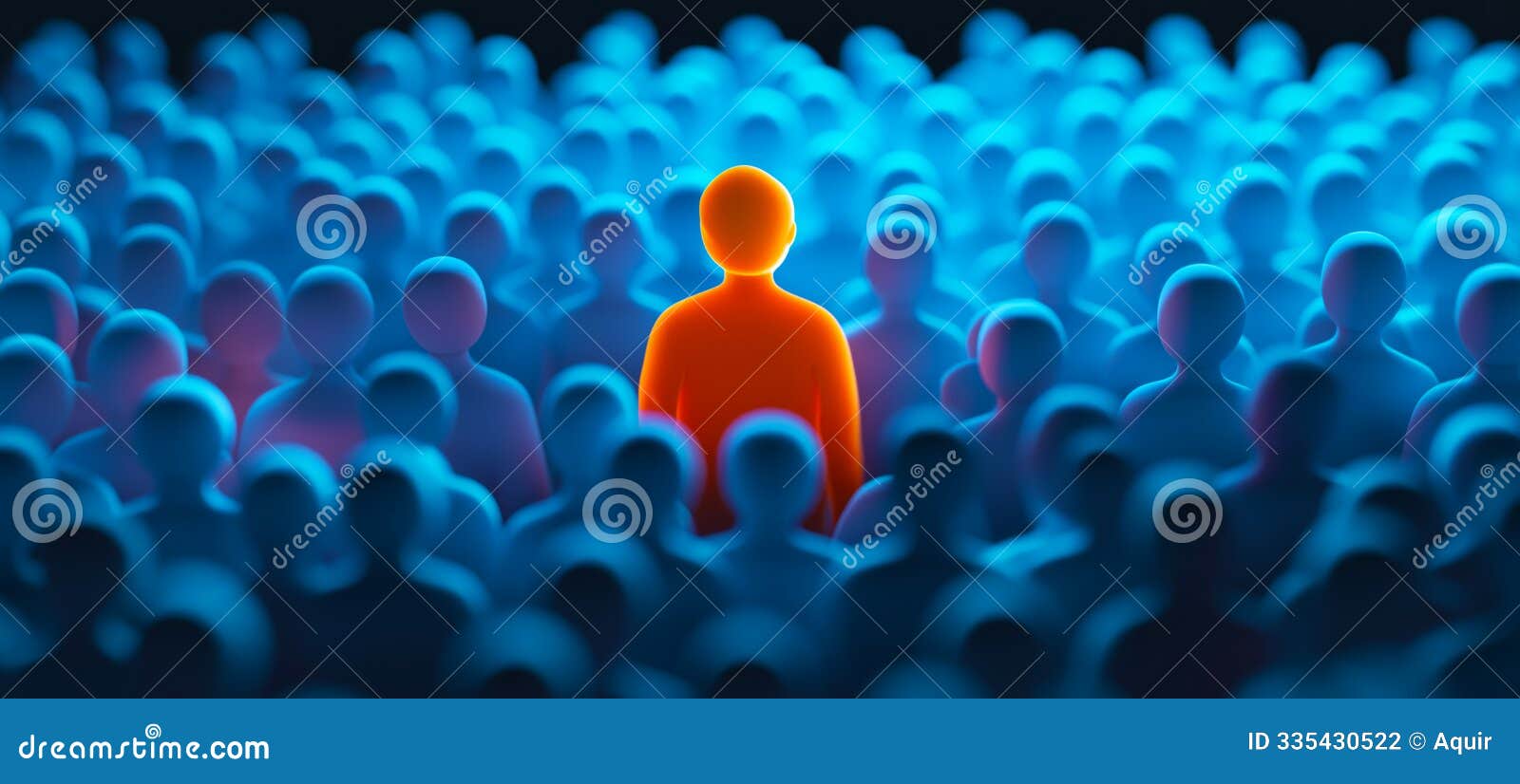 Man Standing Out of Crowd. Individuality. Think Different Stock ...