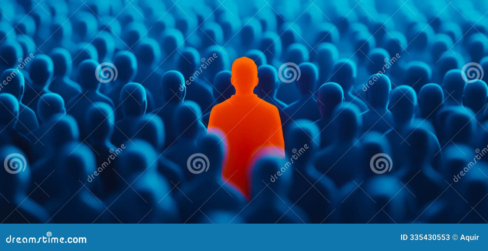 Man Standing Out of Crowd. Individuality. Think Different Stock ...