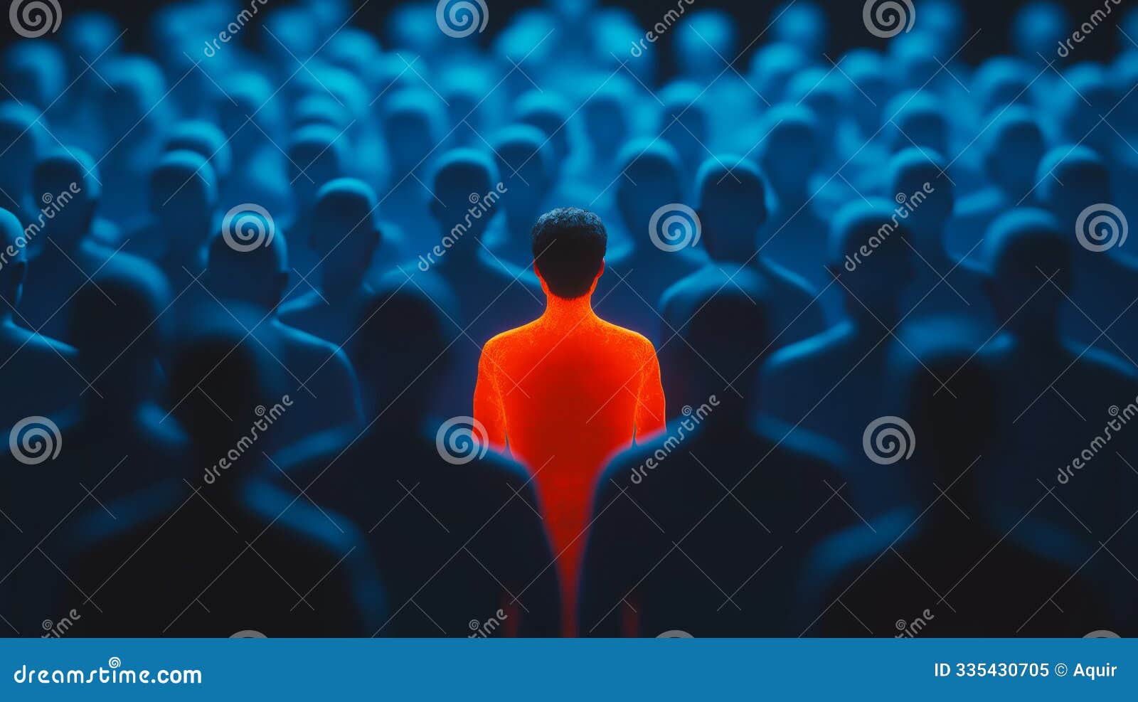 Man Standing Out of Crowd. Individuality. Think Different Stock ...
