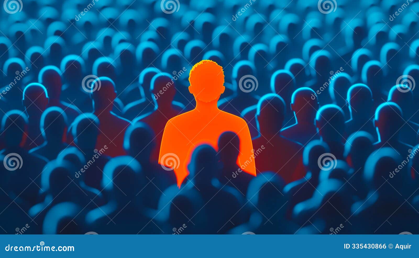 Man Standing Out of Crowd. Individuality. Think Different Stock ...