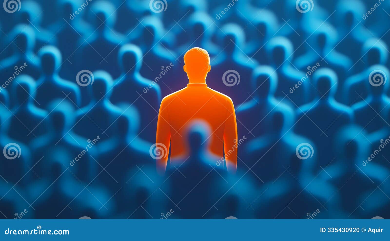 Man Standing Out of Crowd. Individuality. Think Different Stock ...