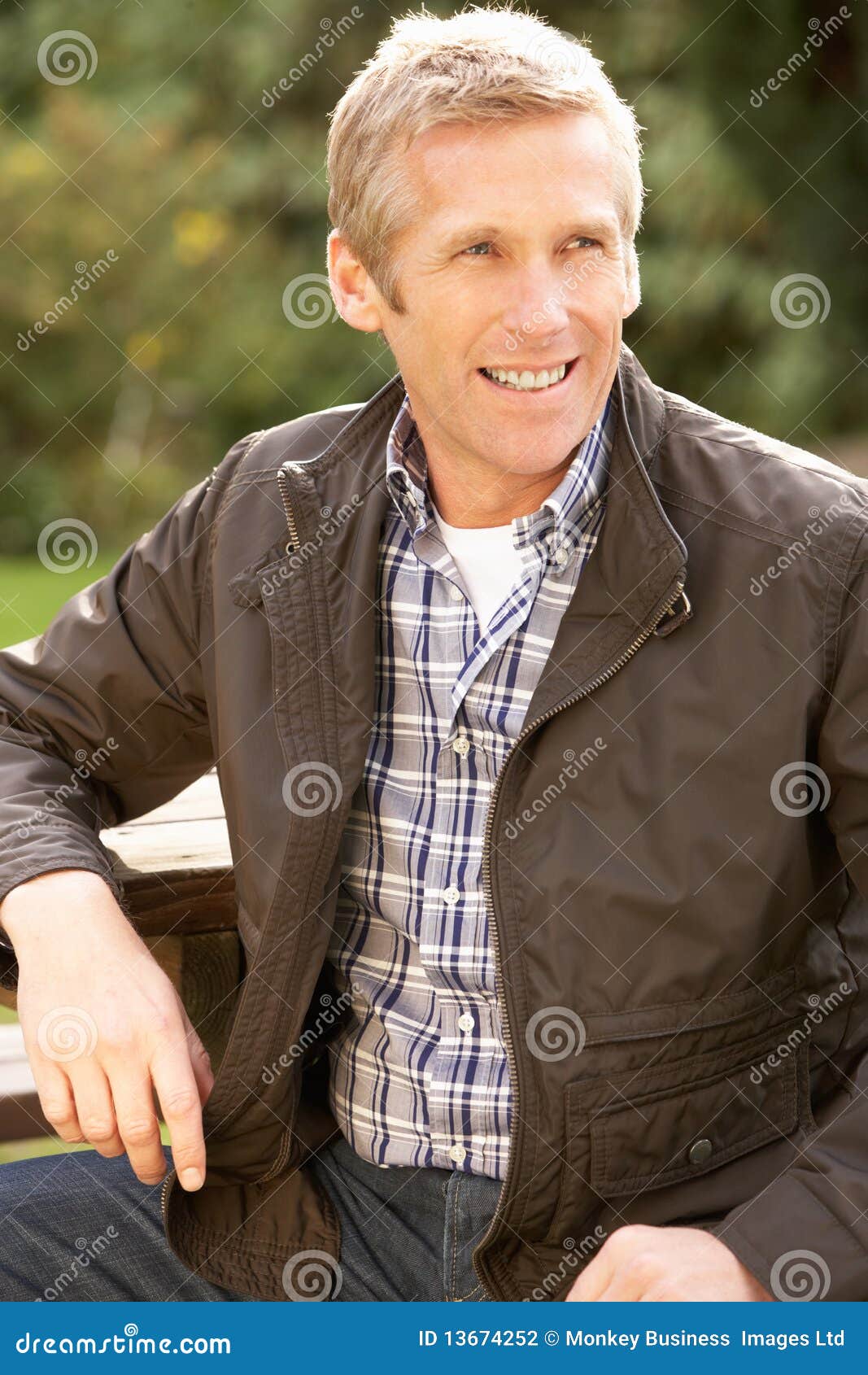 Man Standing Outside in Autumn Landscape Stock Photo - Image of male ...