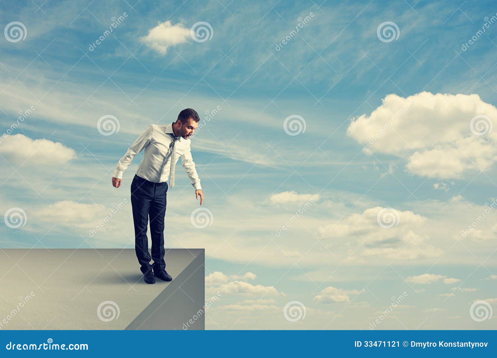 Man Standing Over the Precipice Stock Image - Image of border, young ...