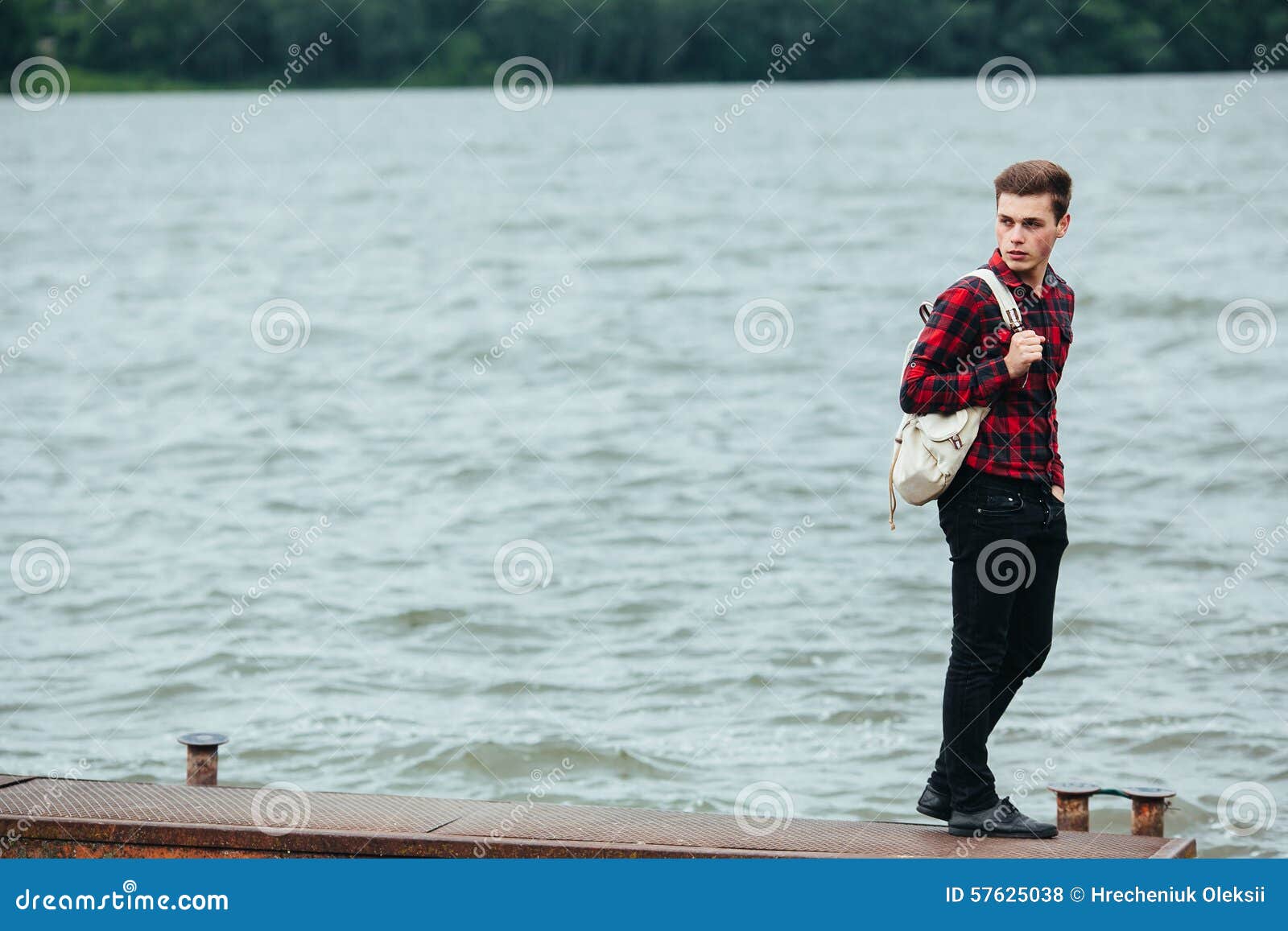 Man standing on a pier stock photo. Image of pier, male - 57625038