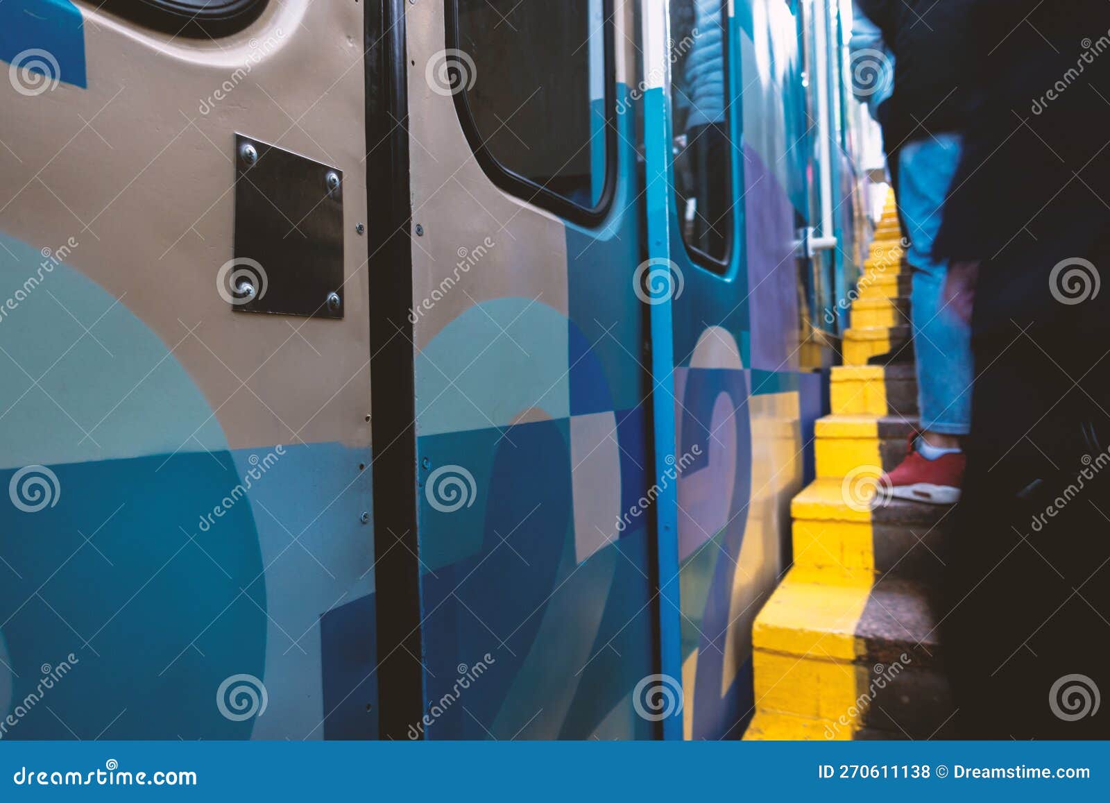 Man Standing on the Platform of the Funicular Stock Photo - Image of ...