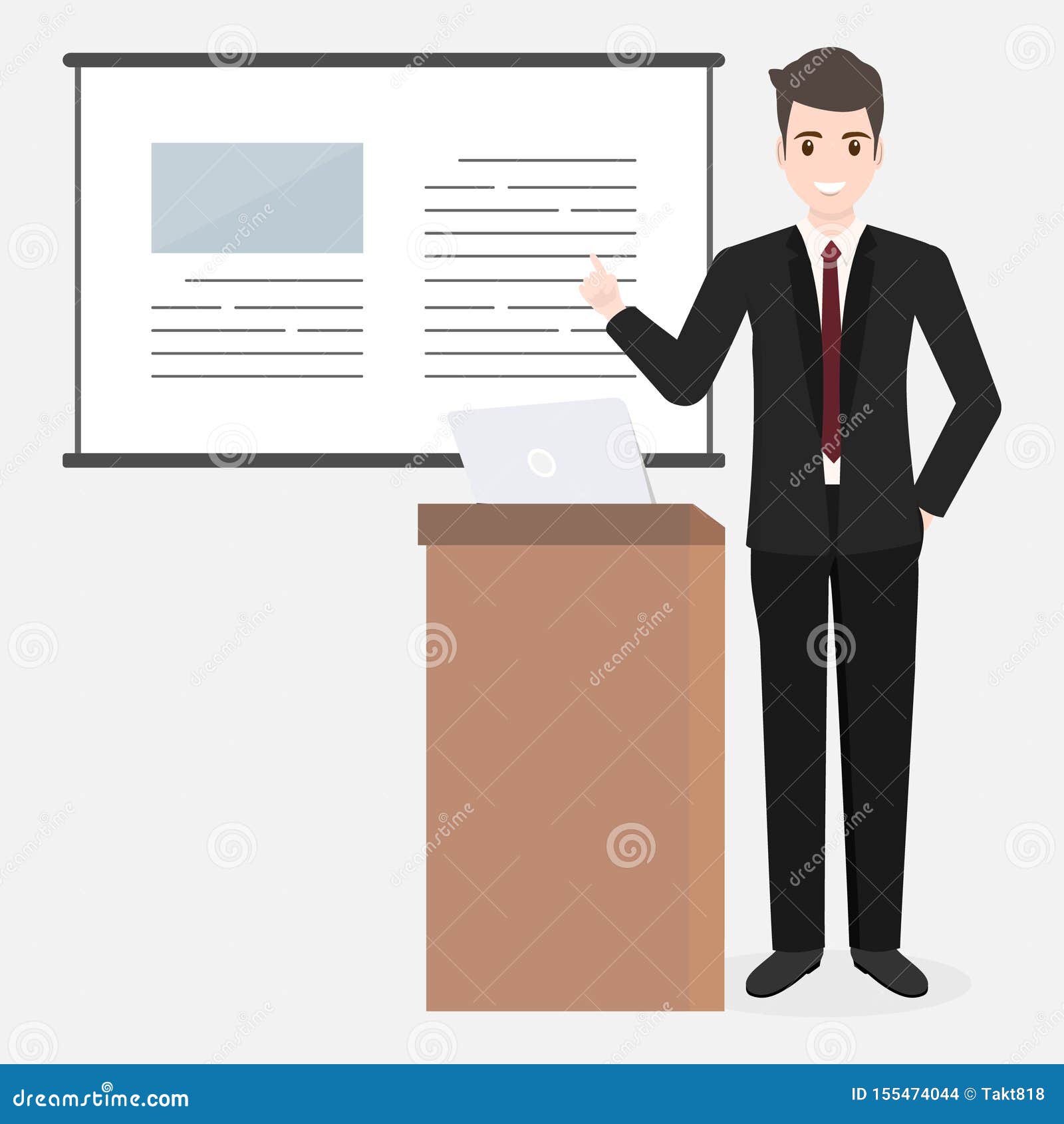 Man Standing and Presentation Icon. Meeting Business Icon Stock Vector ...