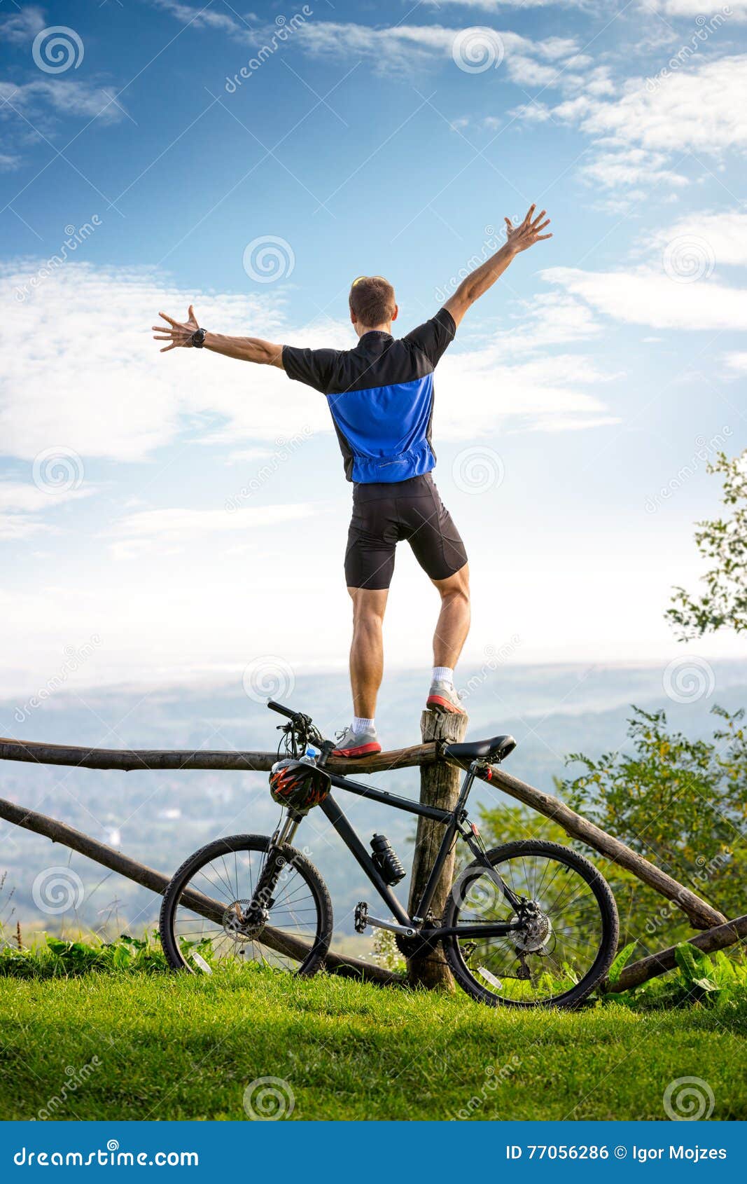 Man with Standing with Raised Hands Stock Photo - Image of raised ...