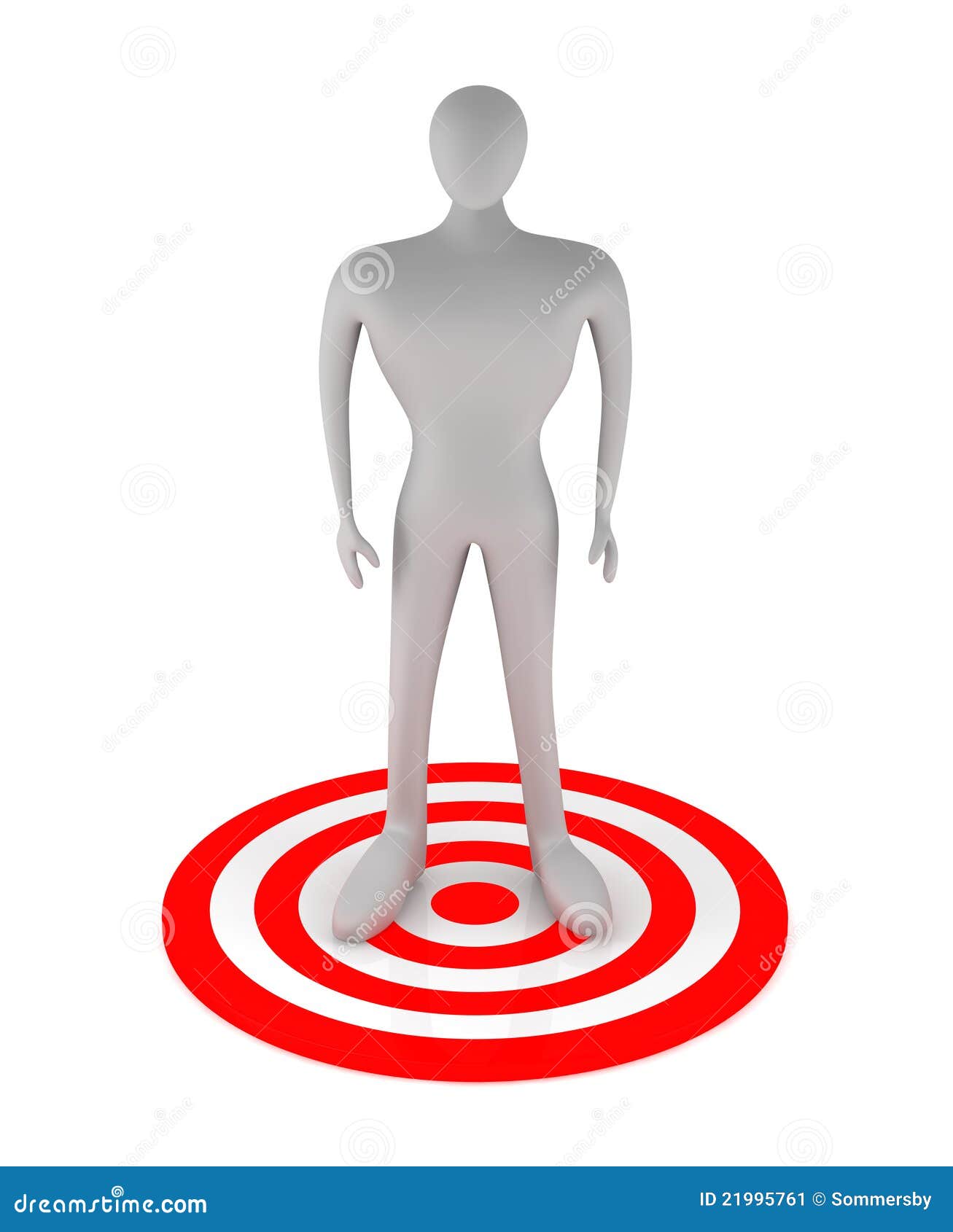 Man Standing on the Red Target Stock Illustration - Illustration of ...